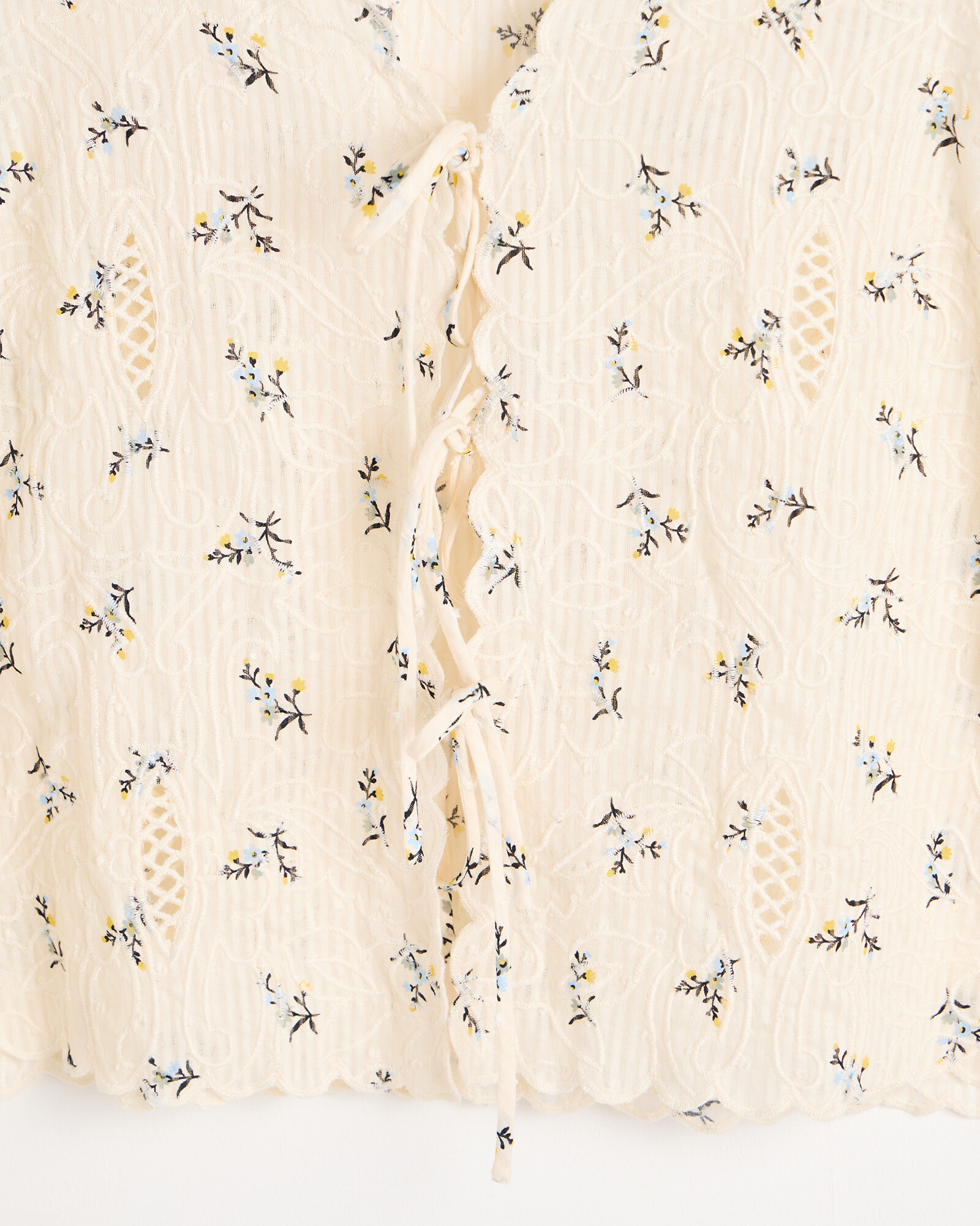 Embroidered Floral White Shell Top | Oliver Bonas