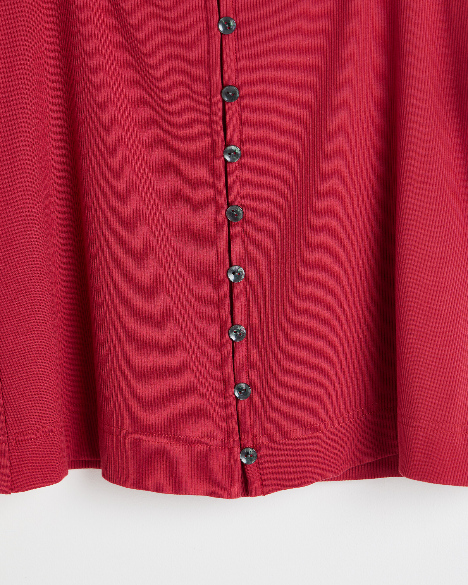 Red Square Neck Ribbed Jersey Top | Oliver Bonas