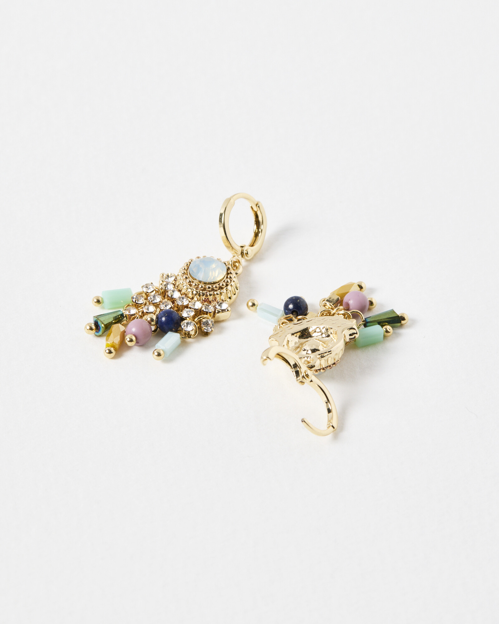Azure Bead Cluster Drop Hoop Earrings | Oliver Bonas