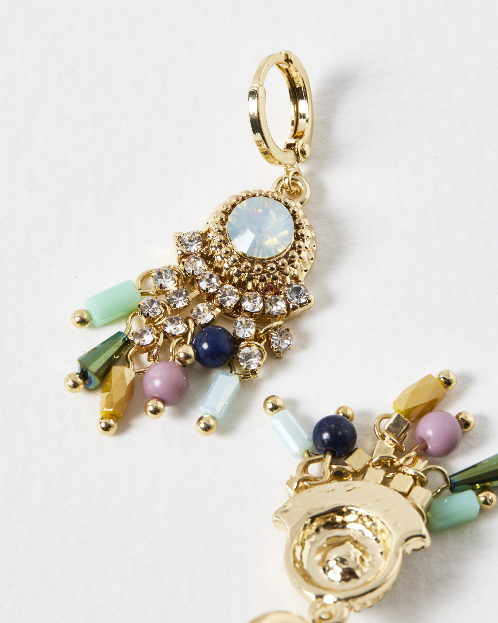 Azure Bead Cluster Drop Hoop Earrings | Oliver Bonas