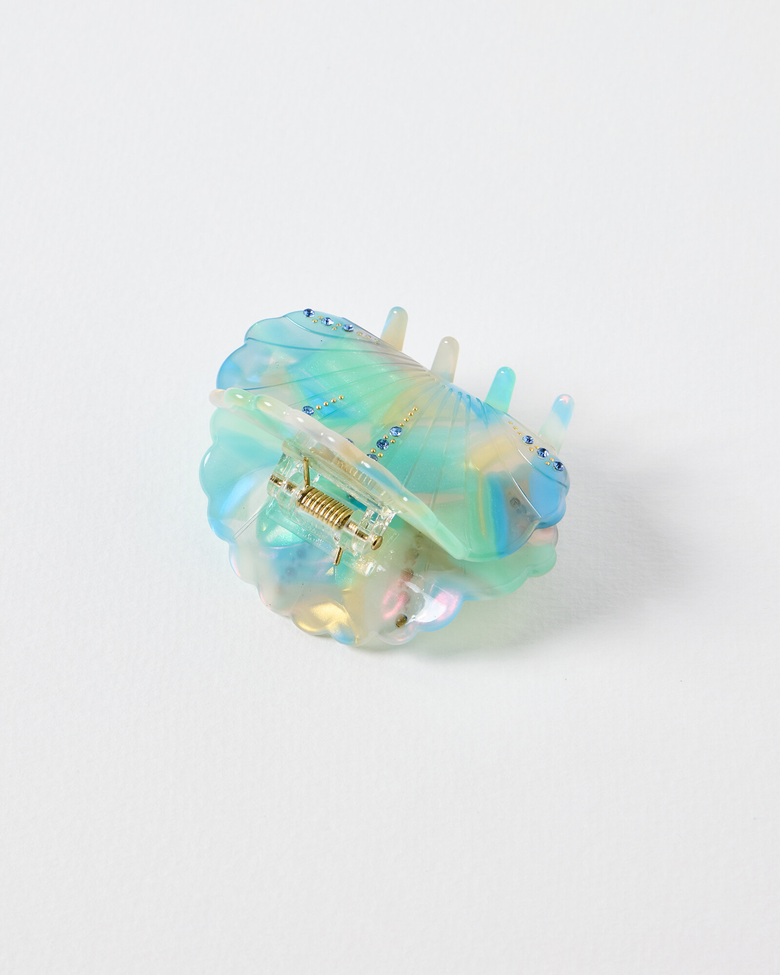 Scallop Shell & Green Stone Hair Claw Clip | Oliver Bonas