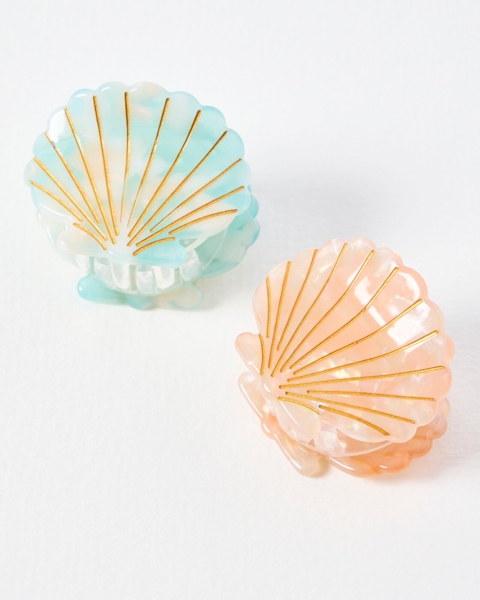 Bronte Shell Hair Claw Clips Set of Two | Oliver Bonas