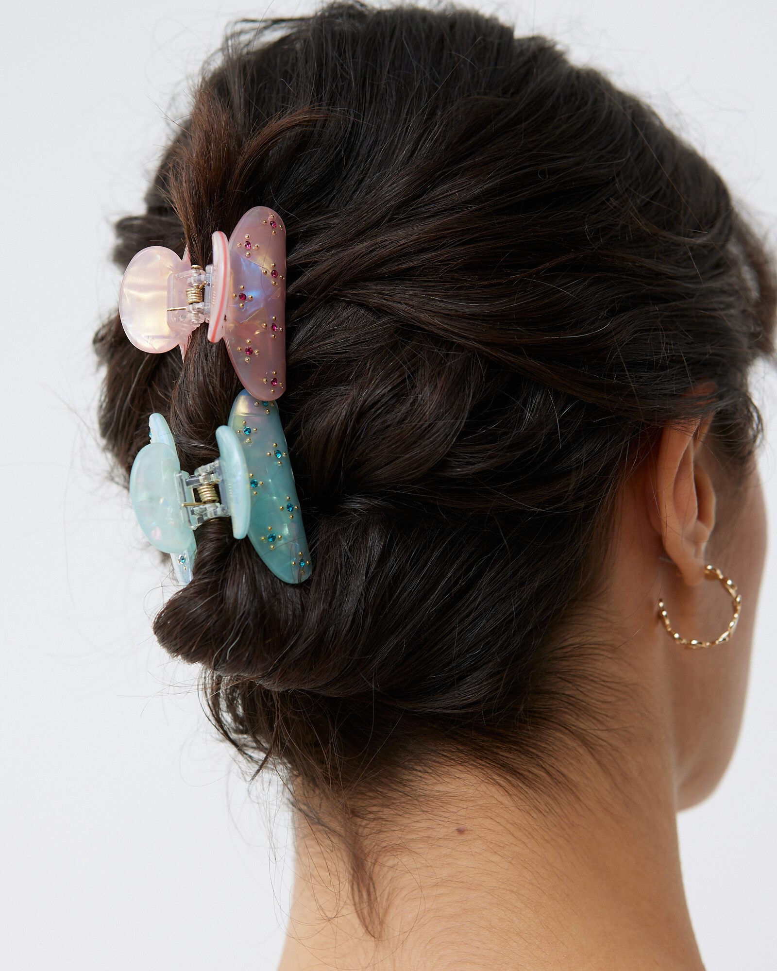 Delilah Blue & Pink Mini Hair Claw Clips Set of Two | Oliver Bonas
