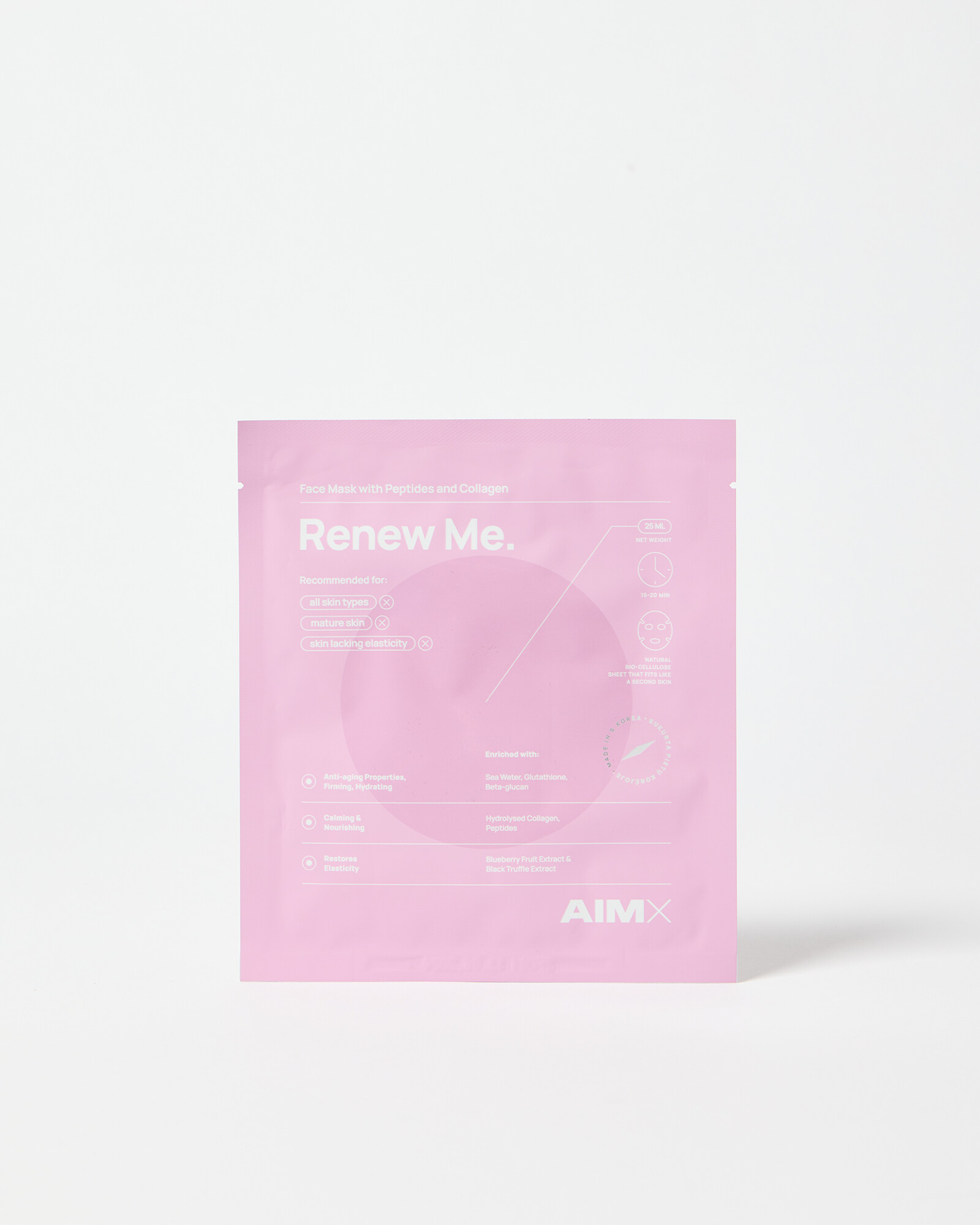 AimX Renew Me Collagen Face Sheet Mask | Oliver Bonas