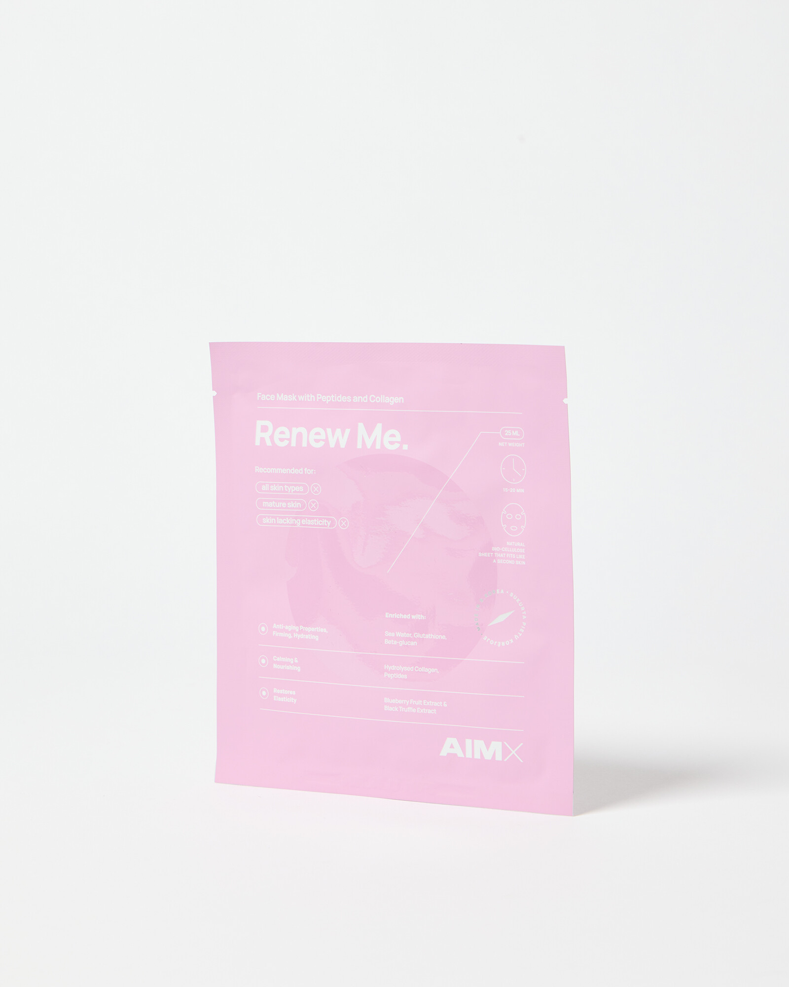 AimX Renew Me Collagen Face Sheet Mask | Oliver Bonas