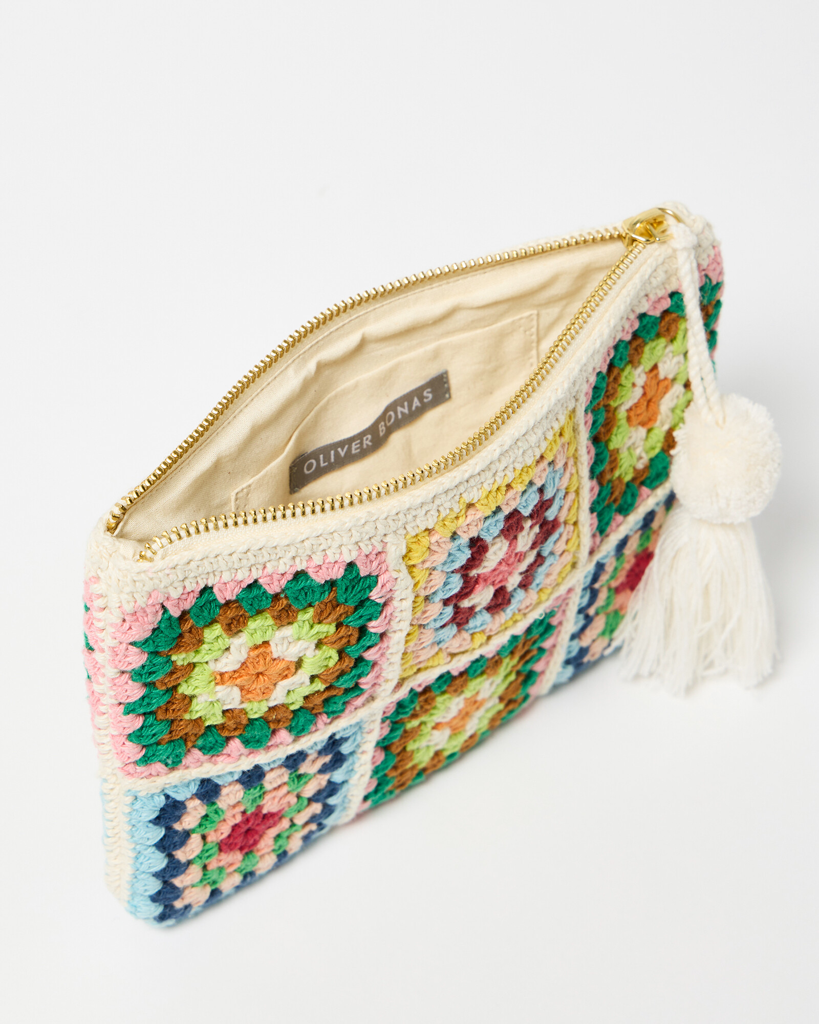 Mara Square Crochet Pouch | Oliver Bonas
