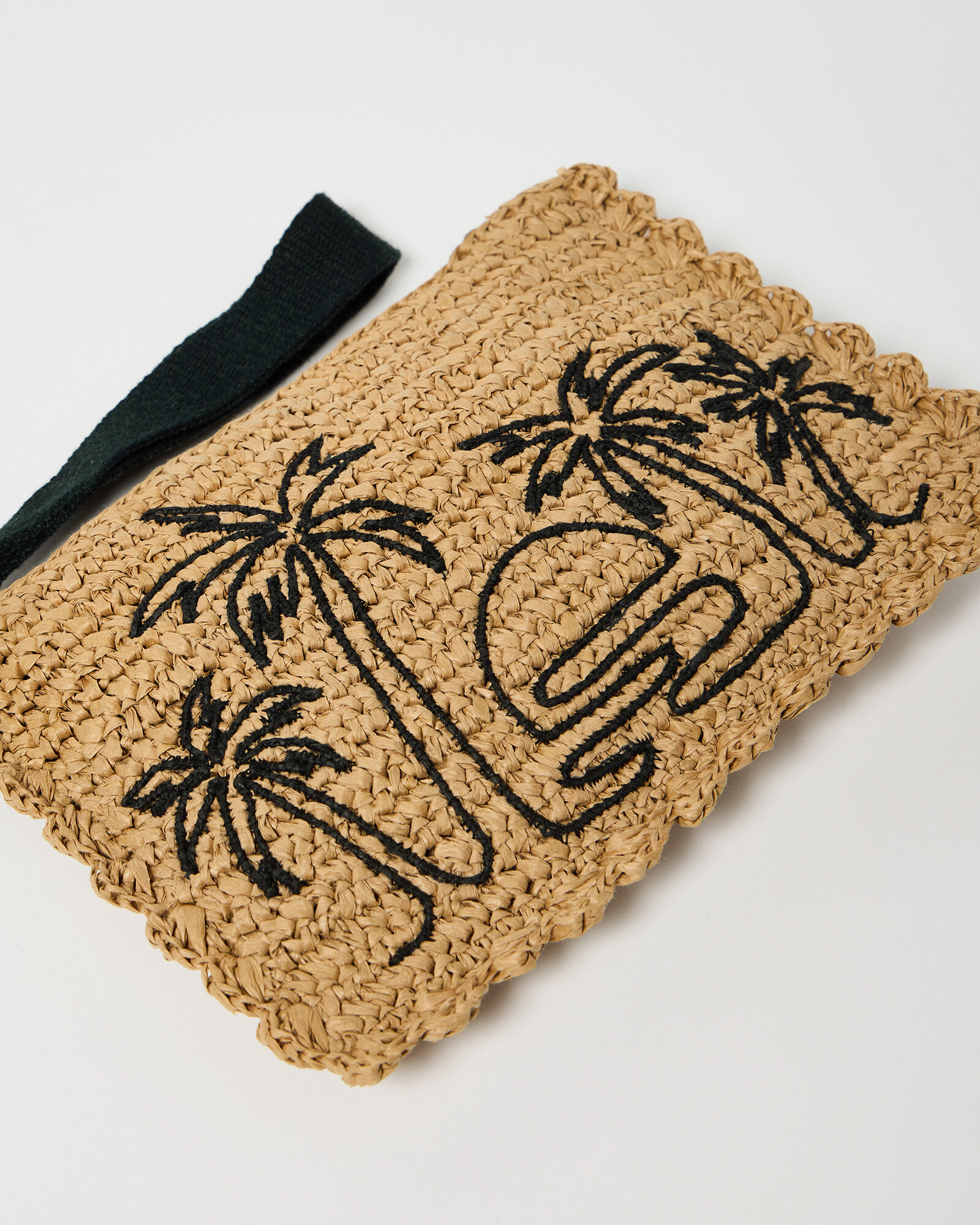 Postcard Crochet Raffia Clutch Bag | Oliver Bonas