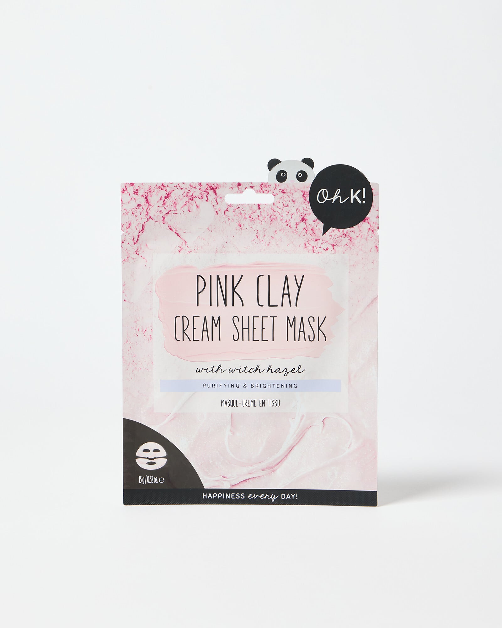Oh K! Pink Clay & Witch Hazel Cream Sheet Mask | Oliver Bonas
