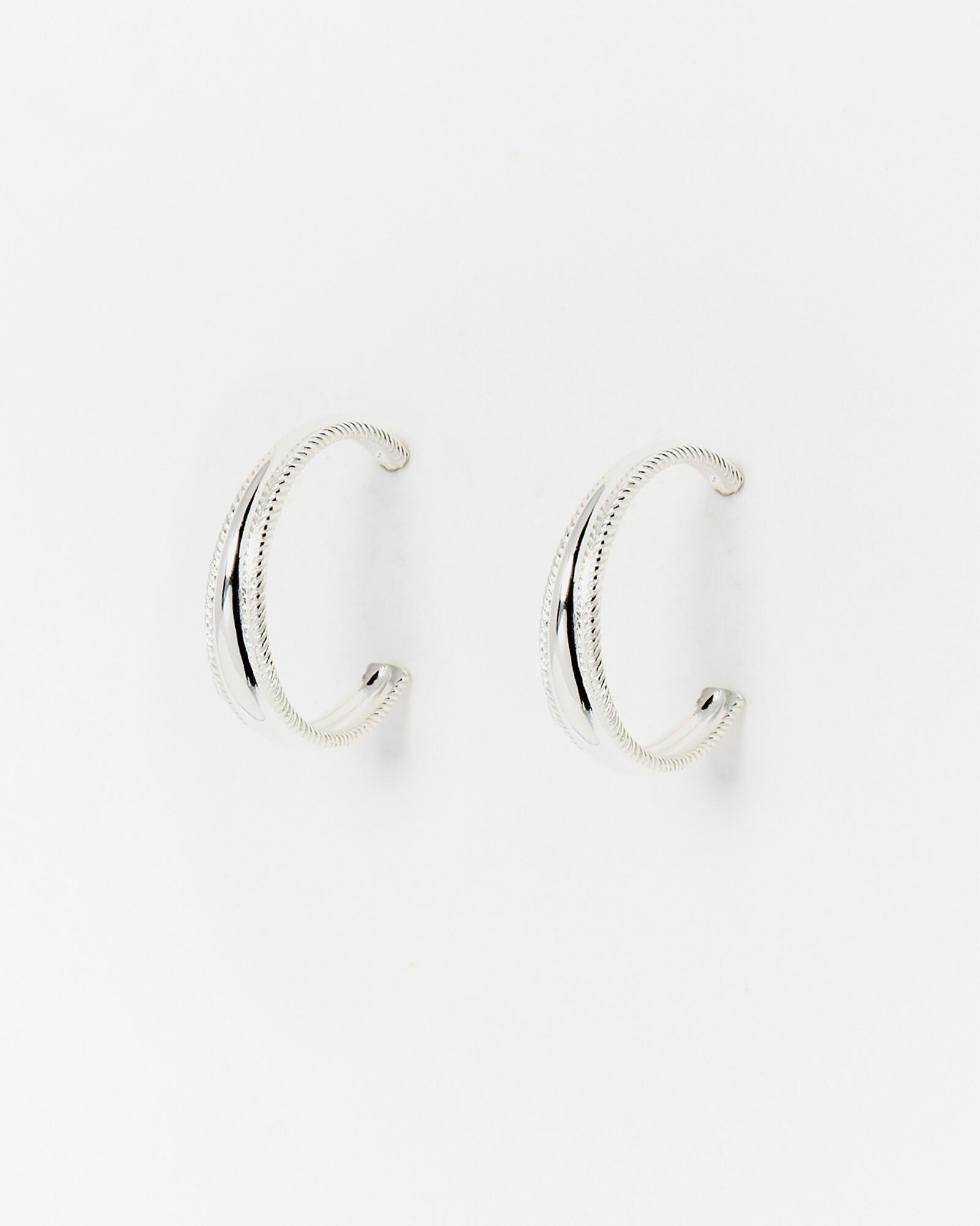 Tara Twisted Silver Hoop Earrings Large | Oliver Bonas