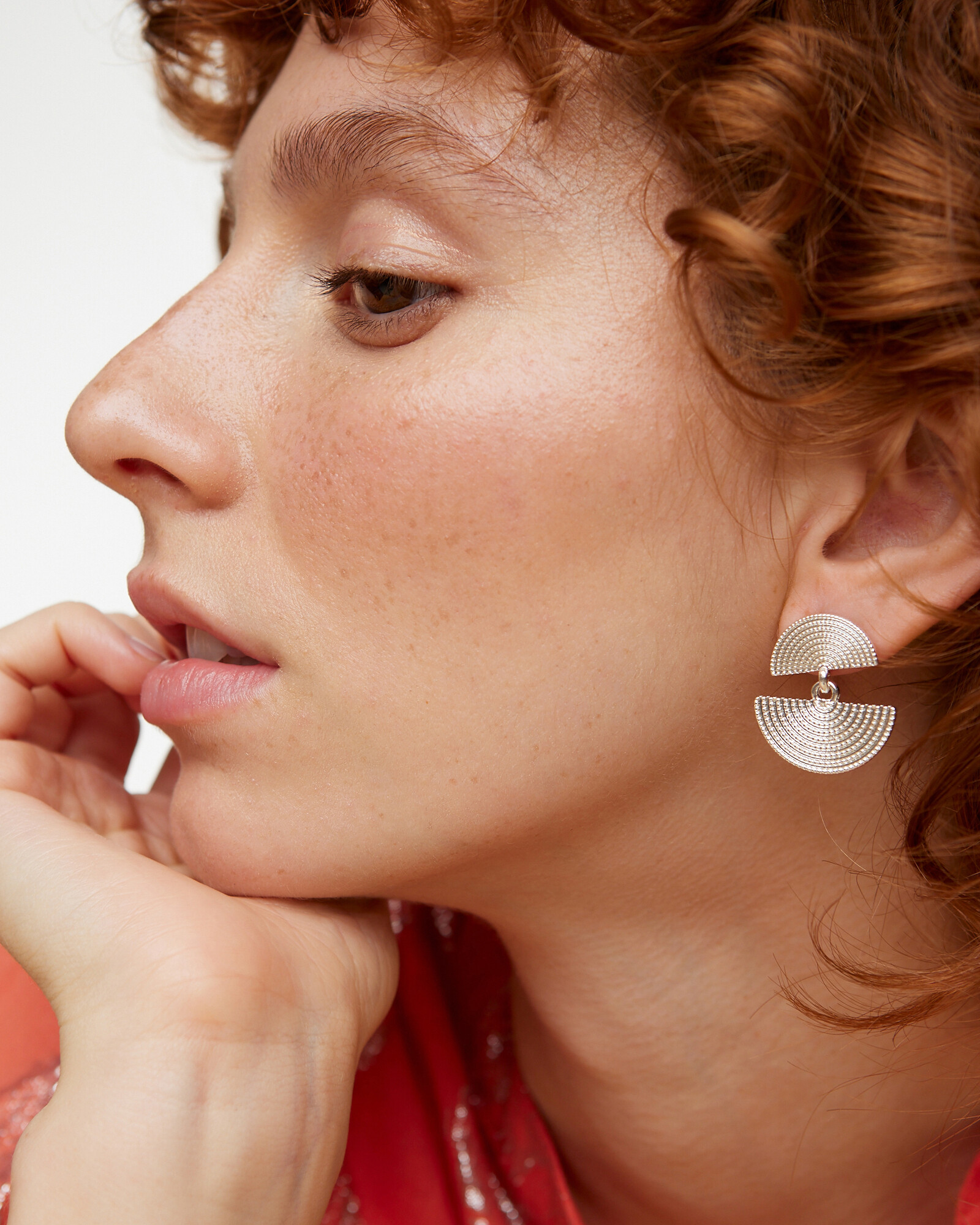 Marie Mini Semi Circle Tiered Drop Earrings | Oliver Bonas