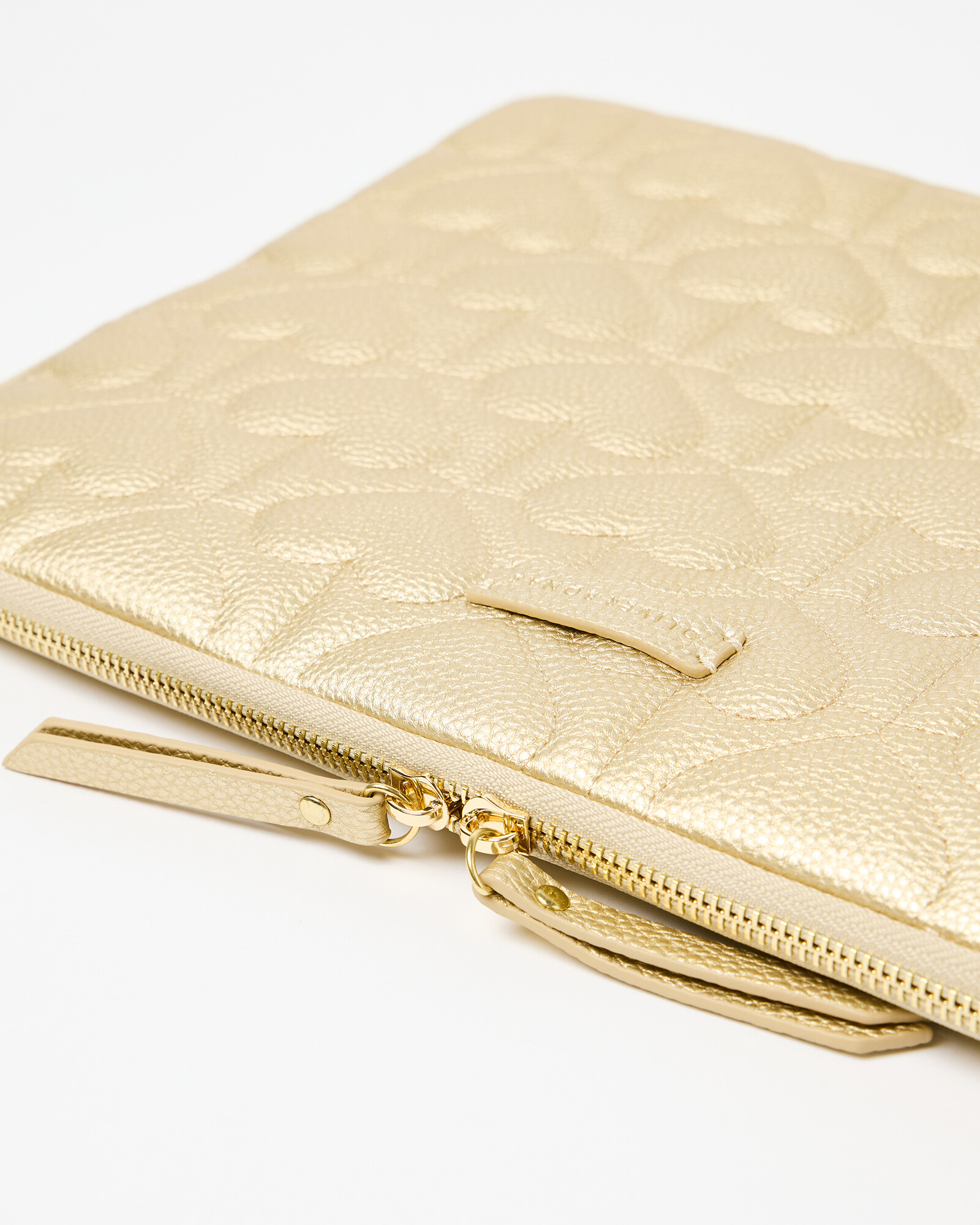 Embroidered Heart Gold Laptop Case | Oliver Bonas