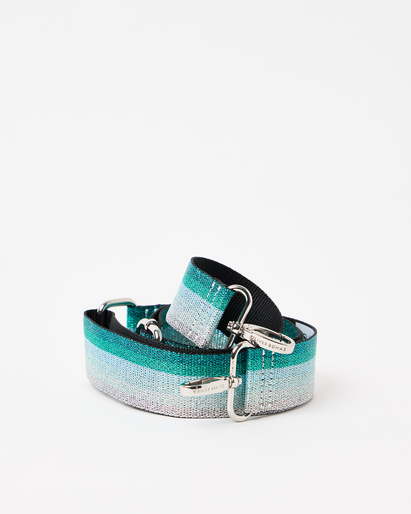 Metallic Blue Ombre Striped Crossbody Bag Strap | Oliver Bonas