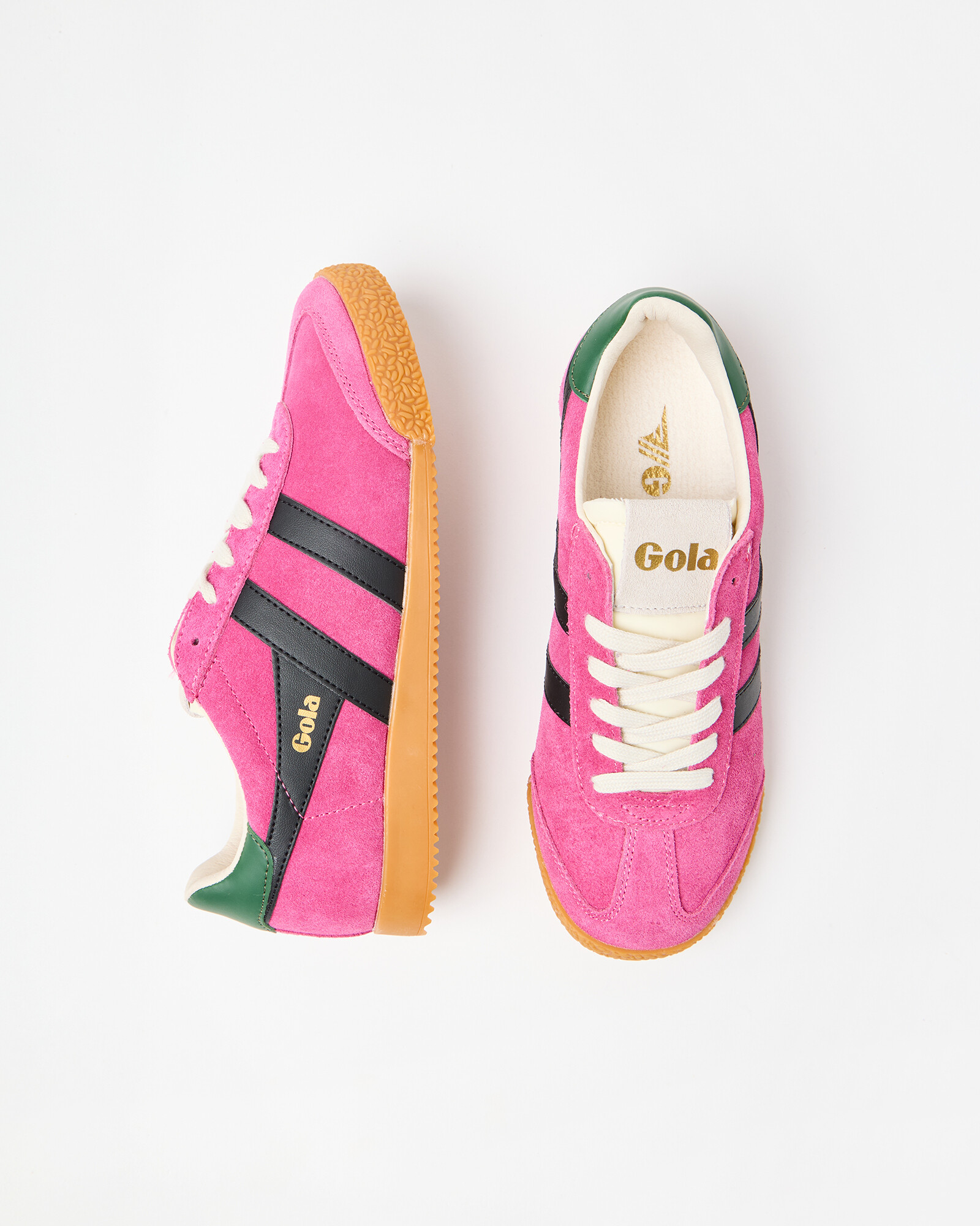 Gola Elan Fuchsia Pink Suede Trainers | Oliver Bonas