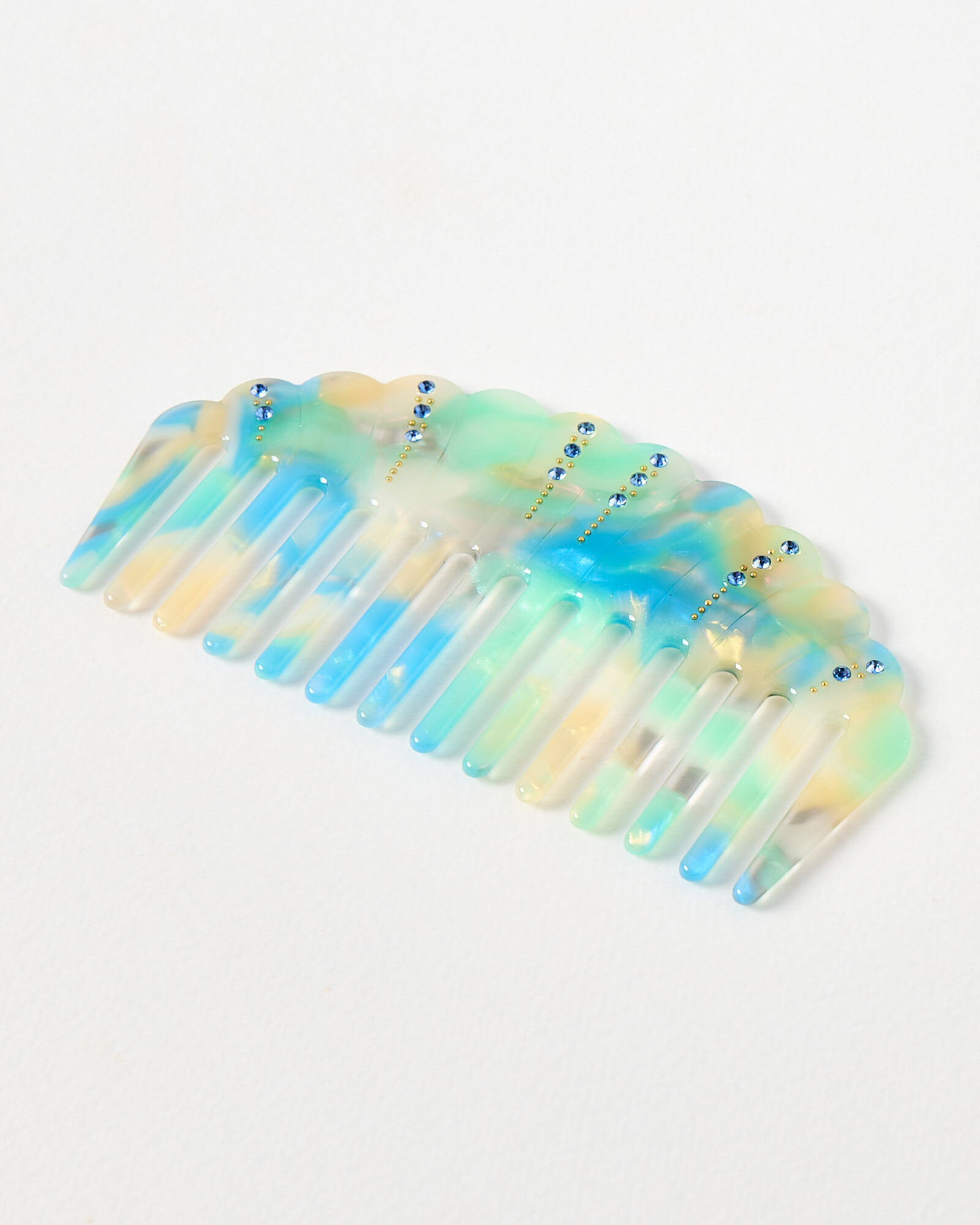 Scallop Shell Blue Hair Comb | Oliver Bonas
