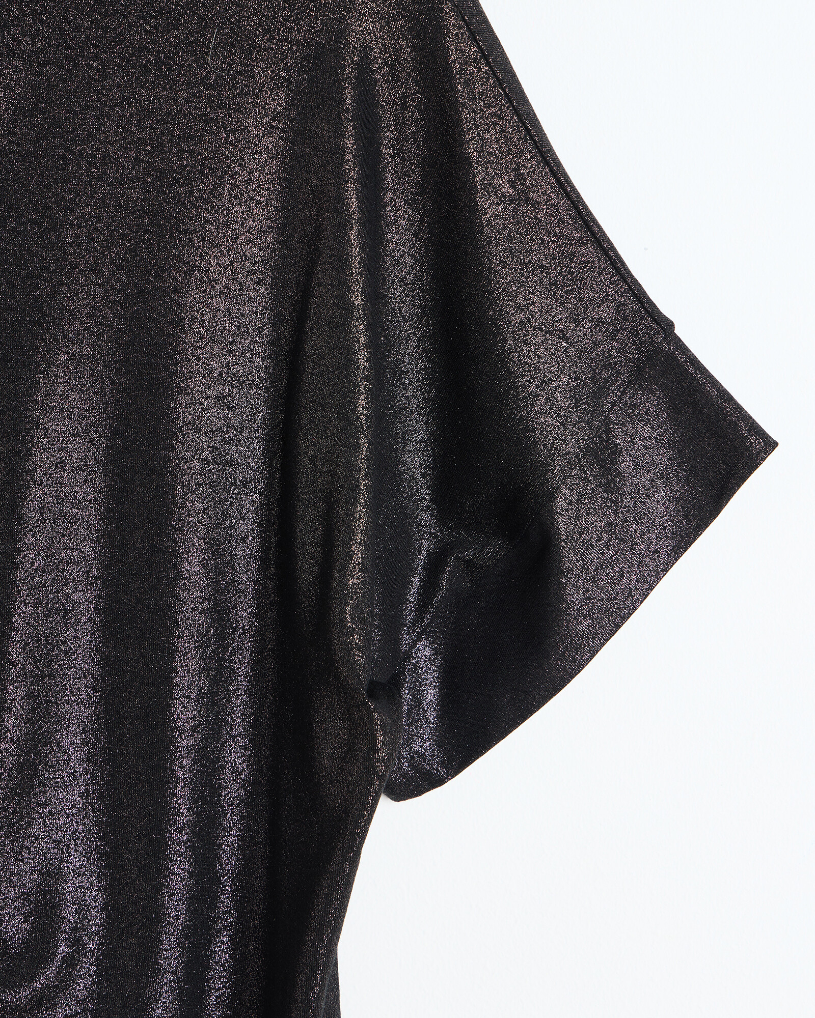 Metallic Black Drawstring Keyhole Top | Oliver Bonas