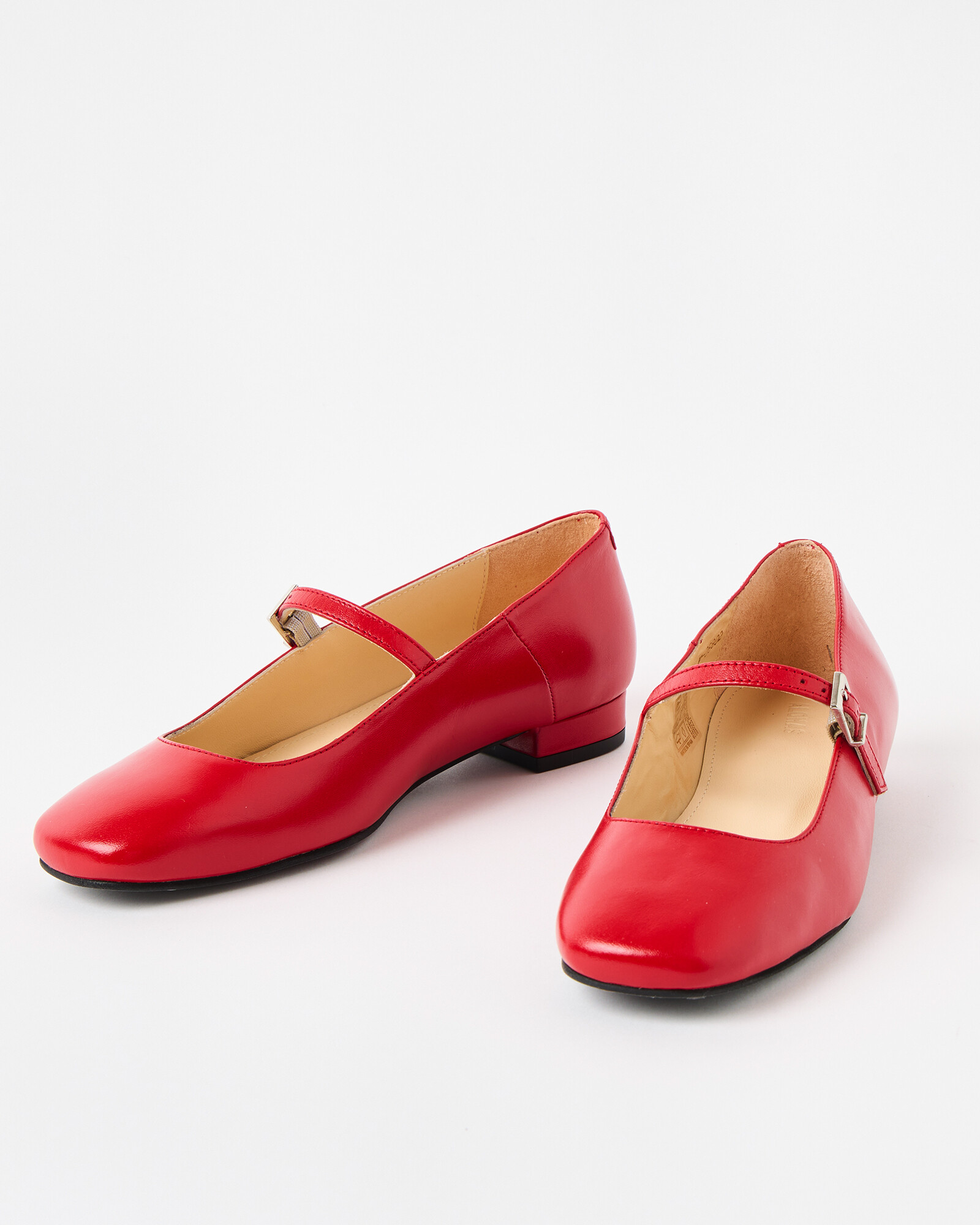 Alohas Por Do Red Leather Mary Jane Ballet Flats | Oliver Bonas