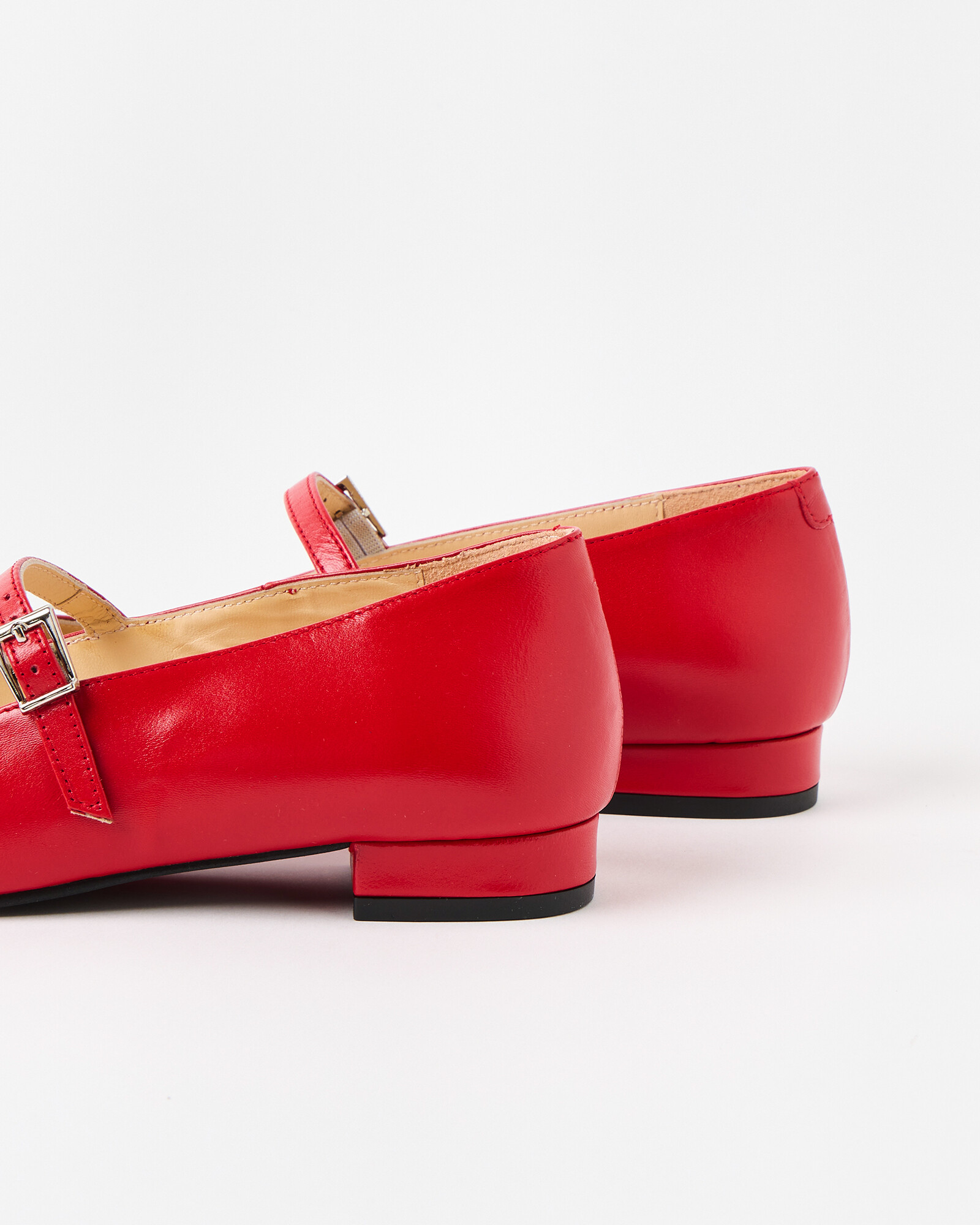 Alohas Por Do Red Leather Mary Jane Ballet Flats | Oliver Bonas