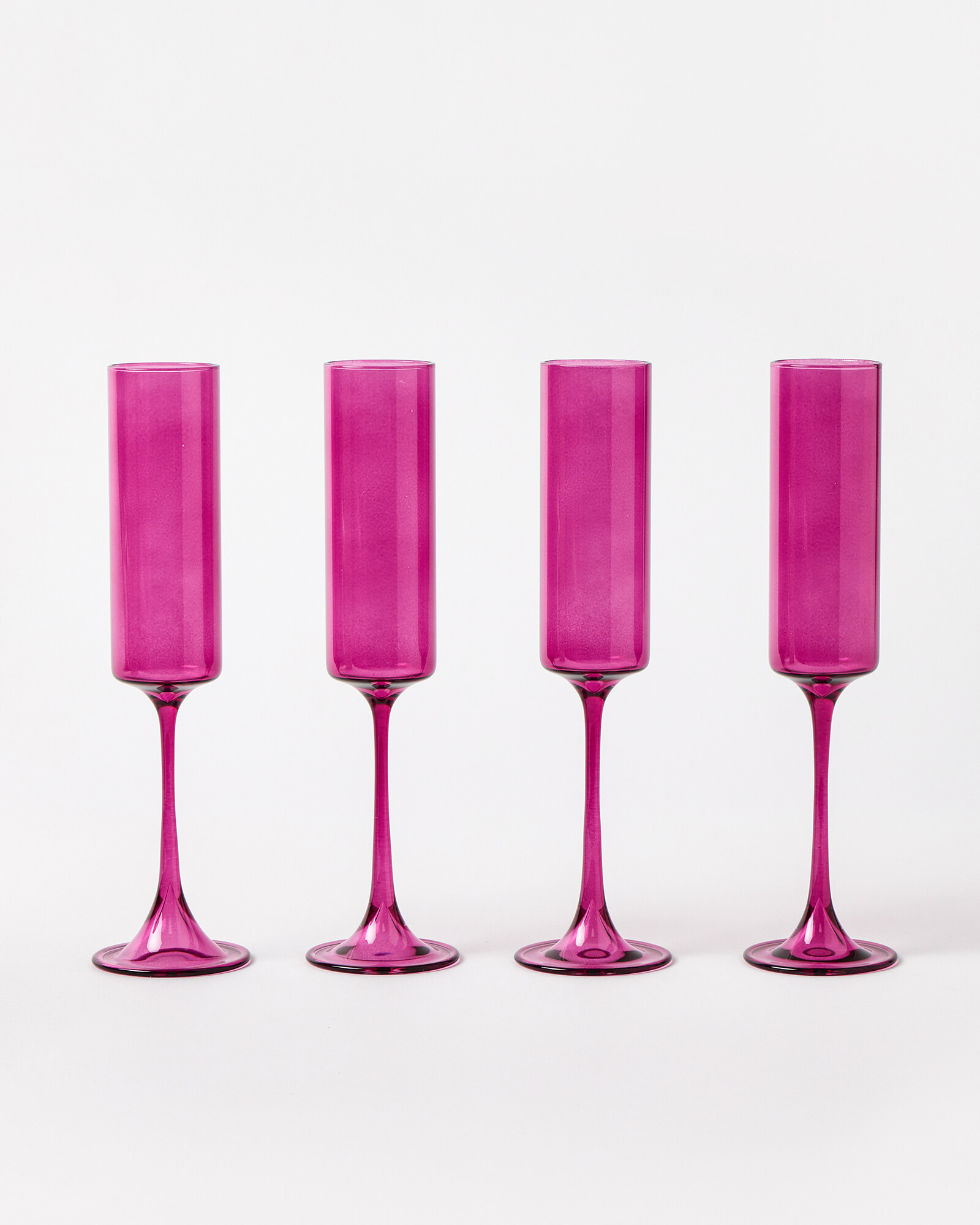 Bibi Berry Glass Champagne Flutes Set of Four | Oliver Bonas