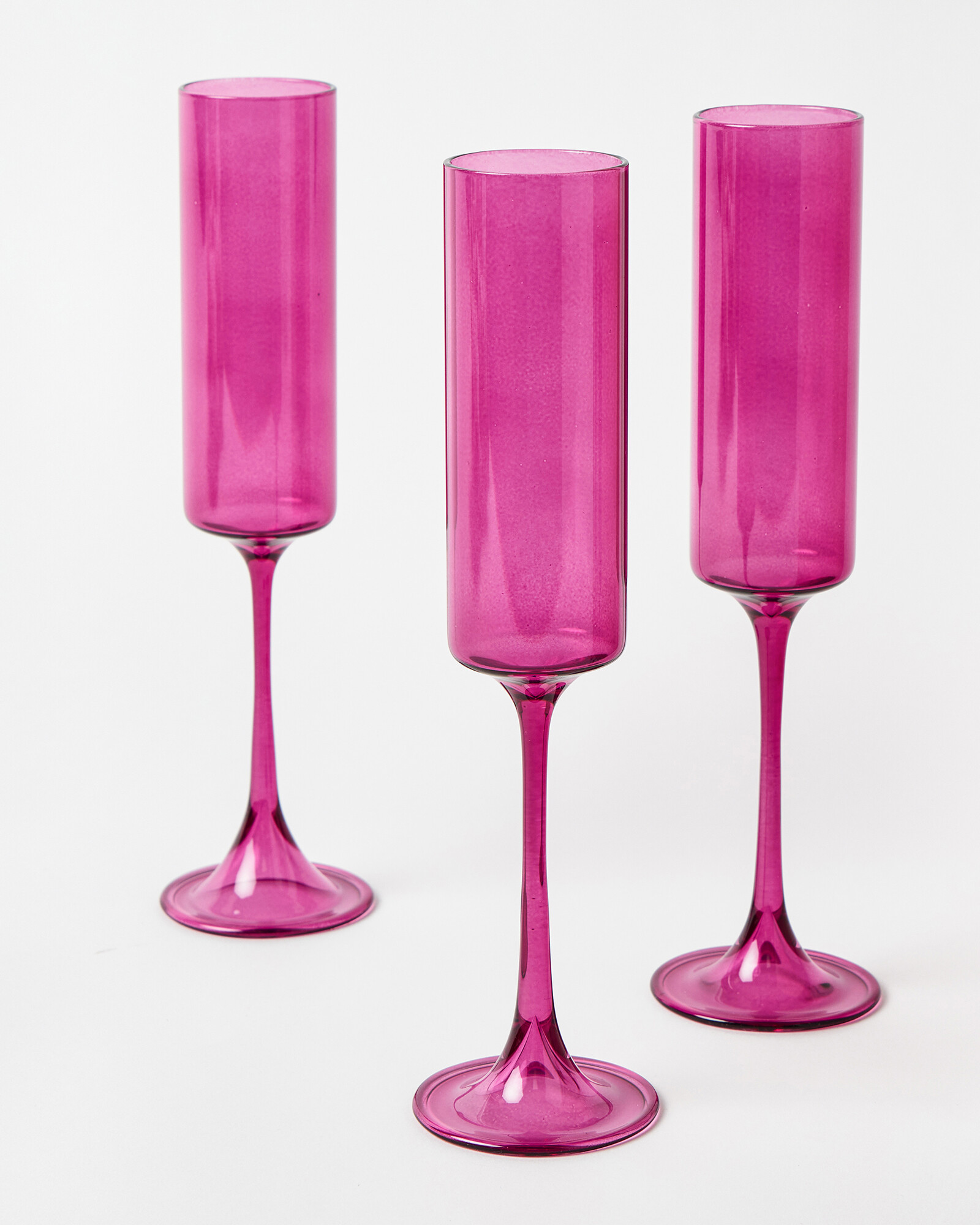 Bibi Berry Glass Champagne Flutes Set of Four | Oliver Bonas