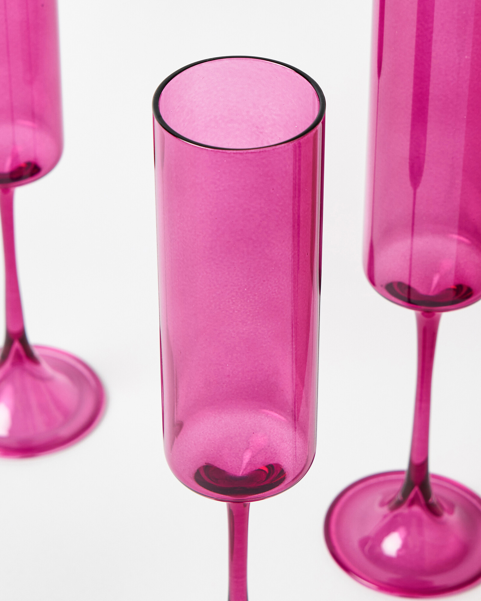 Bibi Berry Glass Champagne Flutes Set of Four | Oliver Bonas