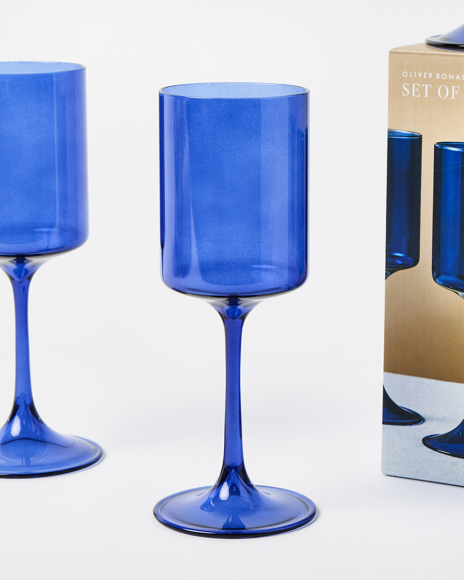 Bibi Blue Wine Glasses Set of Four | Oliver Bonas