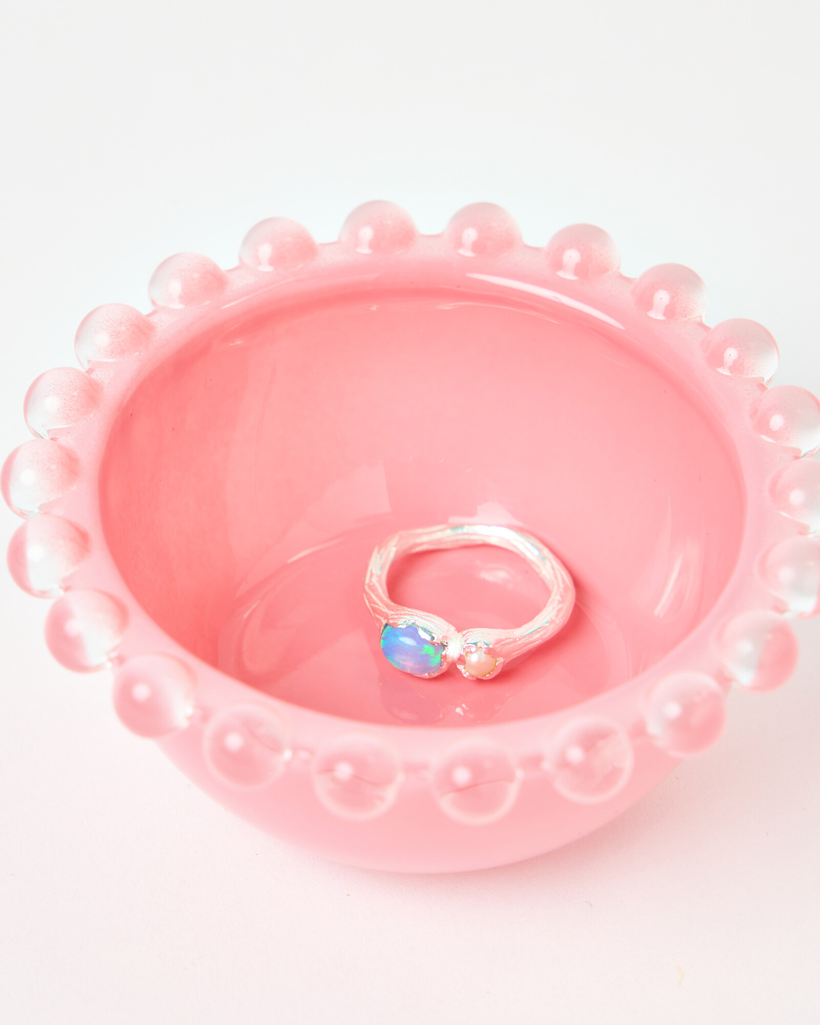 Bobble Pink Glass Trinket Dish | Oliver Bonas