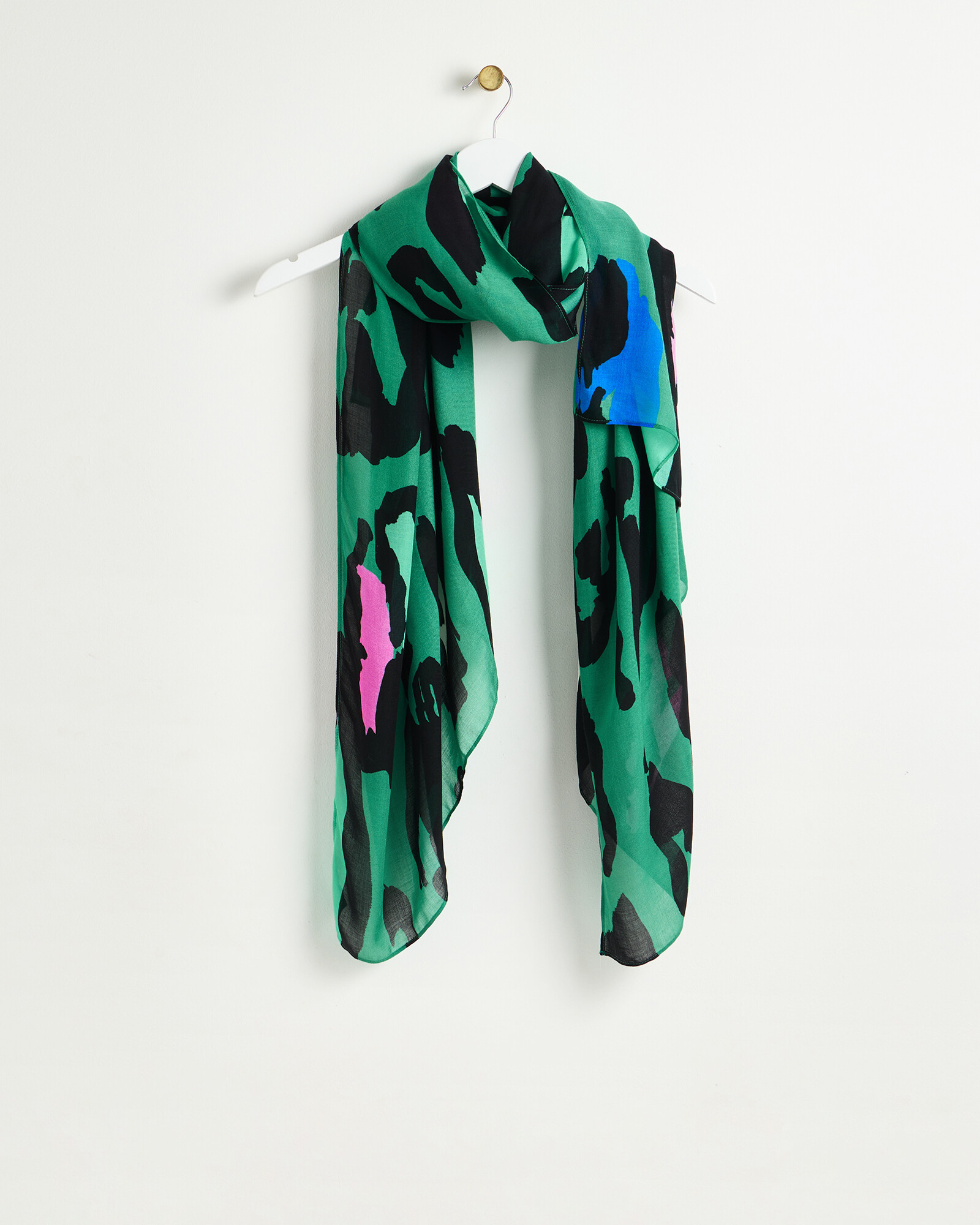 Green Abstract Animal Print Lightweight Oversized Scarf | Oliver Bonas