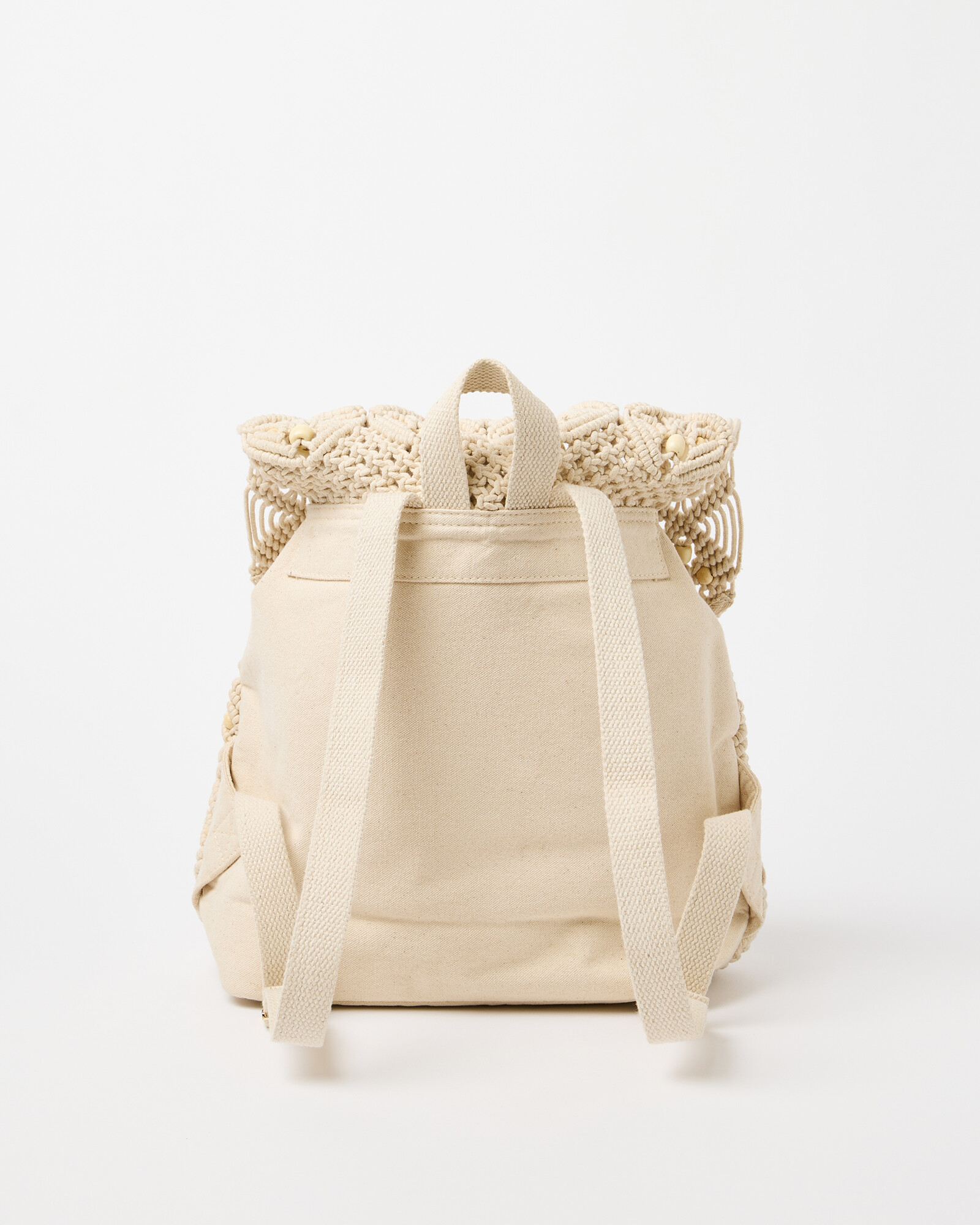 Jaden Cream Macrame Backpack | Oliver Bonas