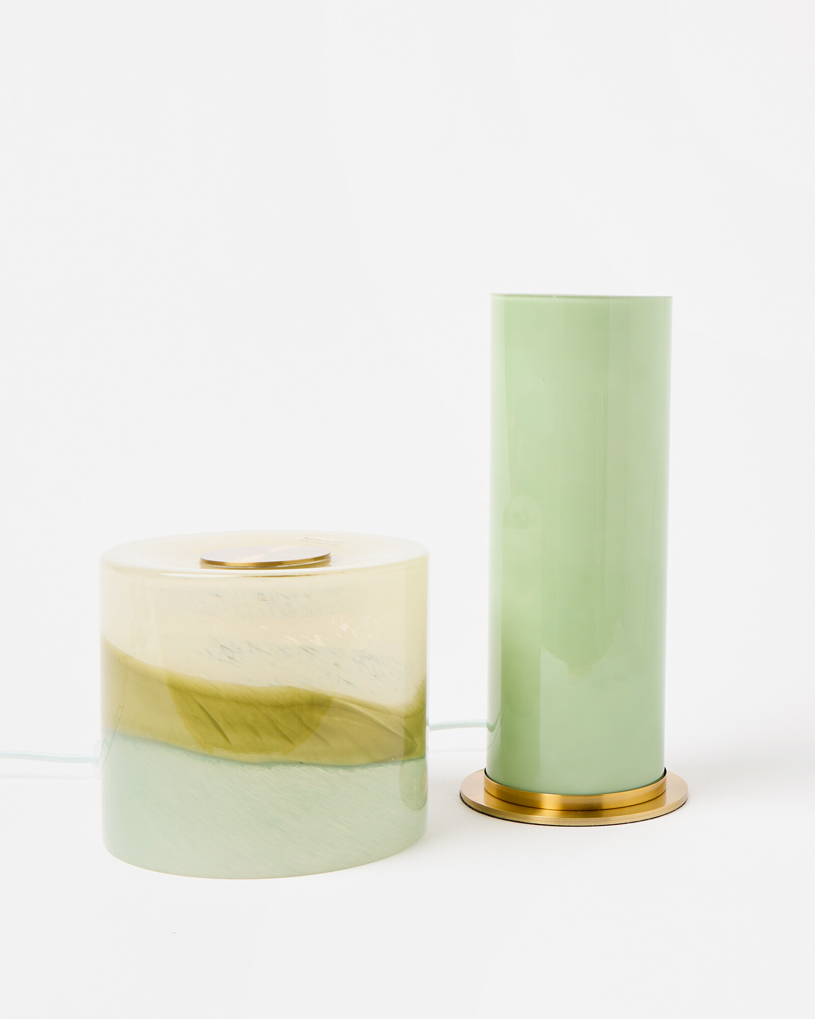 Avira Green Glass Desk & Table Lamp | Oliver Bonas