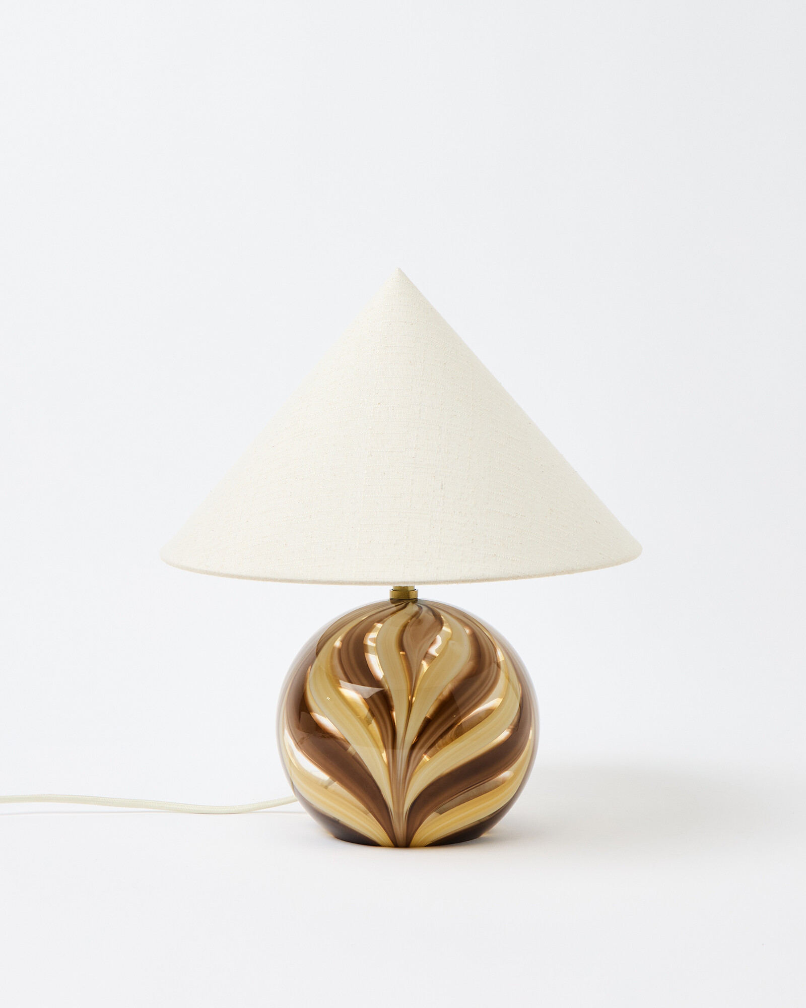 Inara Brown Swirl Glass Desk & Table Lamp | Oliver Bonas