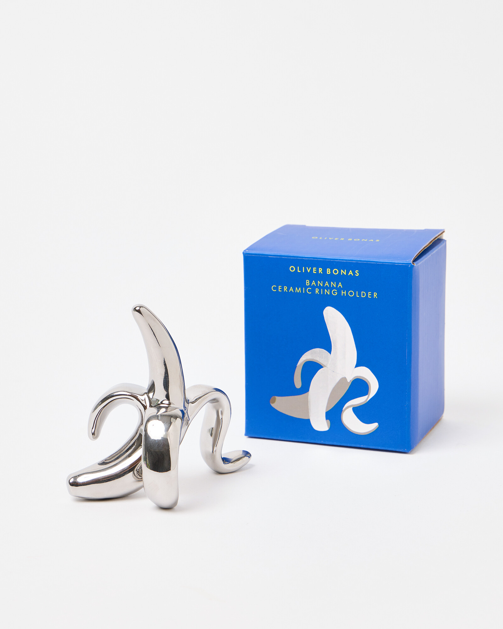 Chrome Ceramic Banana Ring Holder | Oliver Bonas
