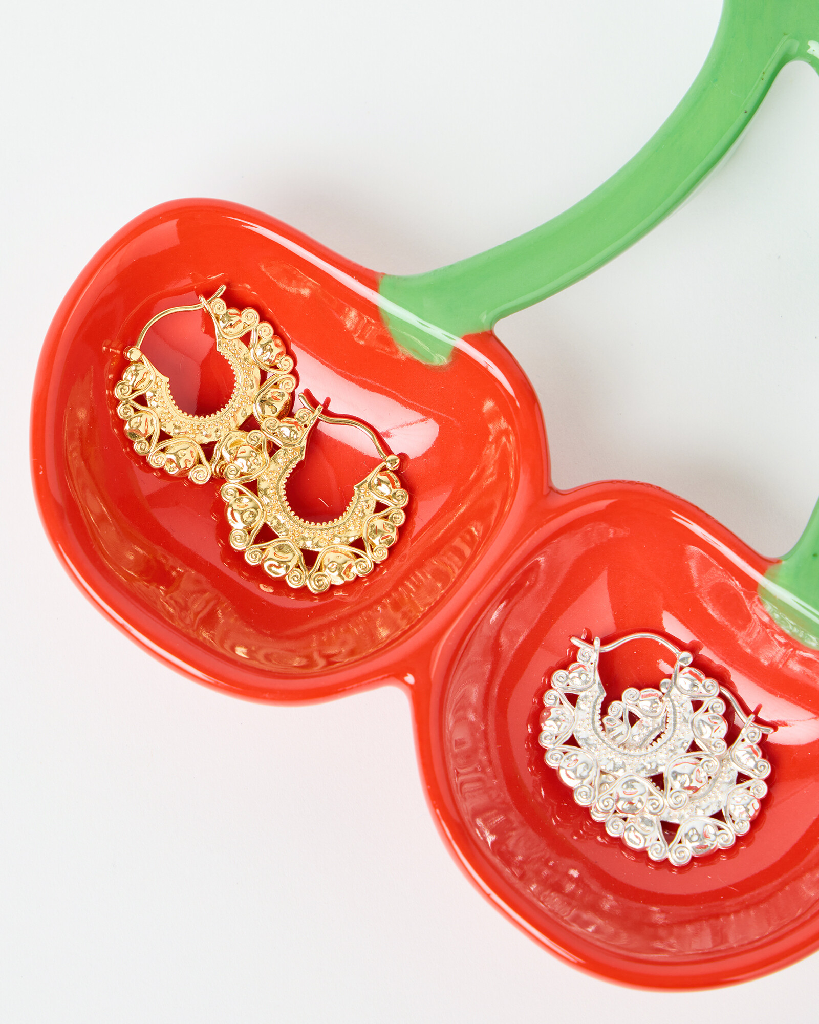 Cherry Red Ceramic Trinket Dish | Oliver Bonas