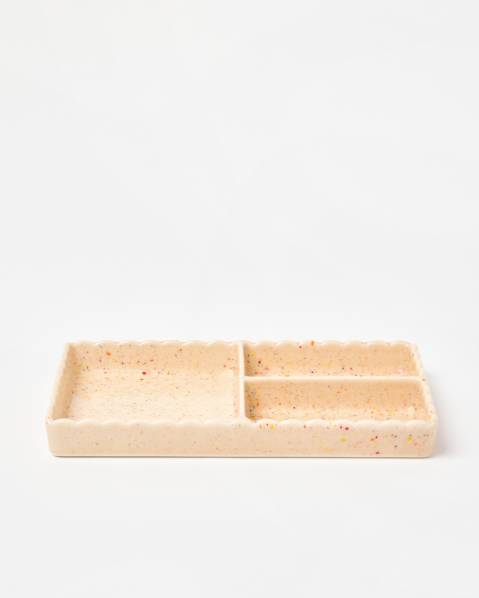 Rainbow Speckle Ceramic Scallop Storage Tray | Oliver Bonas