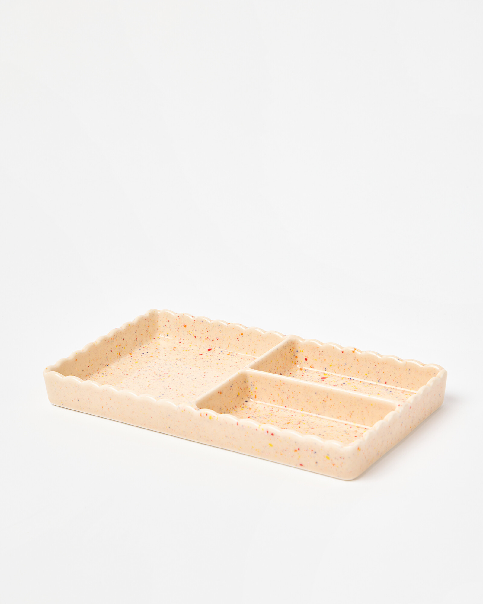 Rainbow Speckle Ceramic Scallop Storage Tray | Oliver Bonas