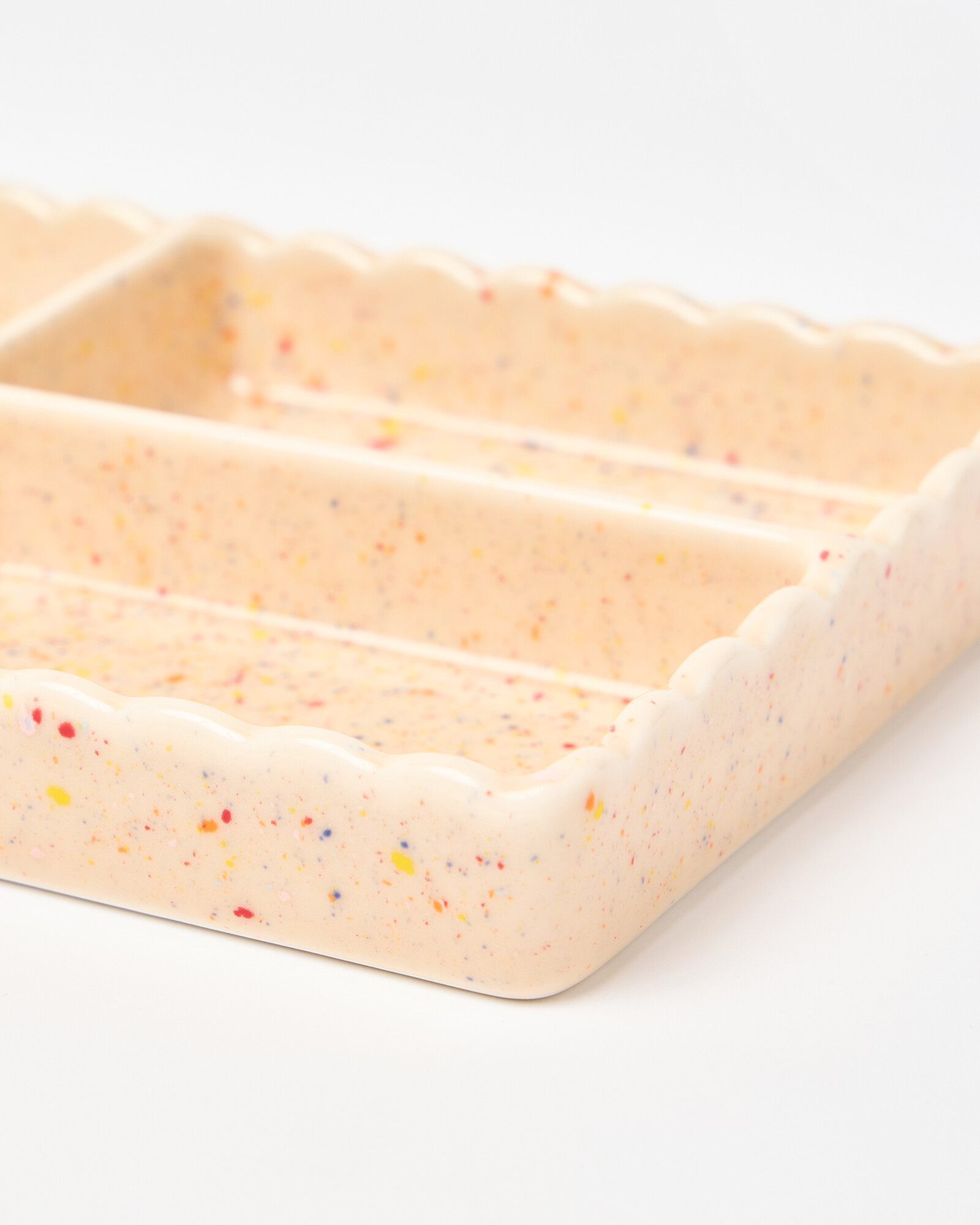 Rainbow Speckle Ceramic Scallop Storage Tray | Oliver Bonas