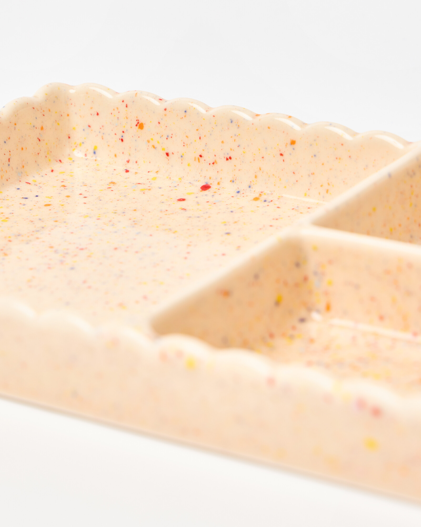 Rainbow Speckle Ceramic Scallop Storage Tray | Oliver Bonas
