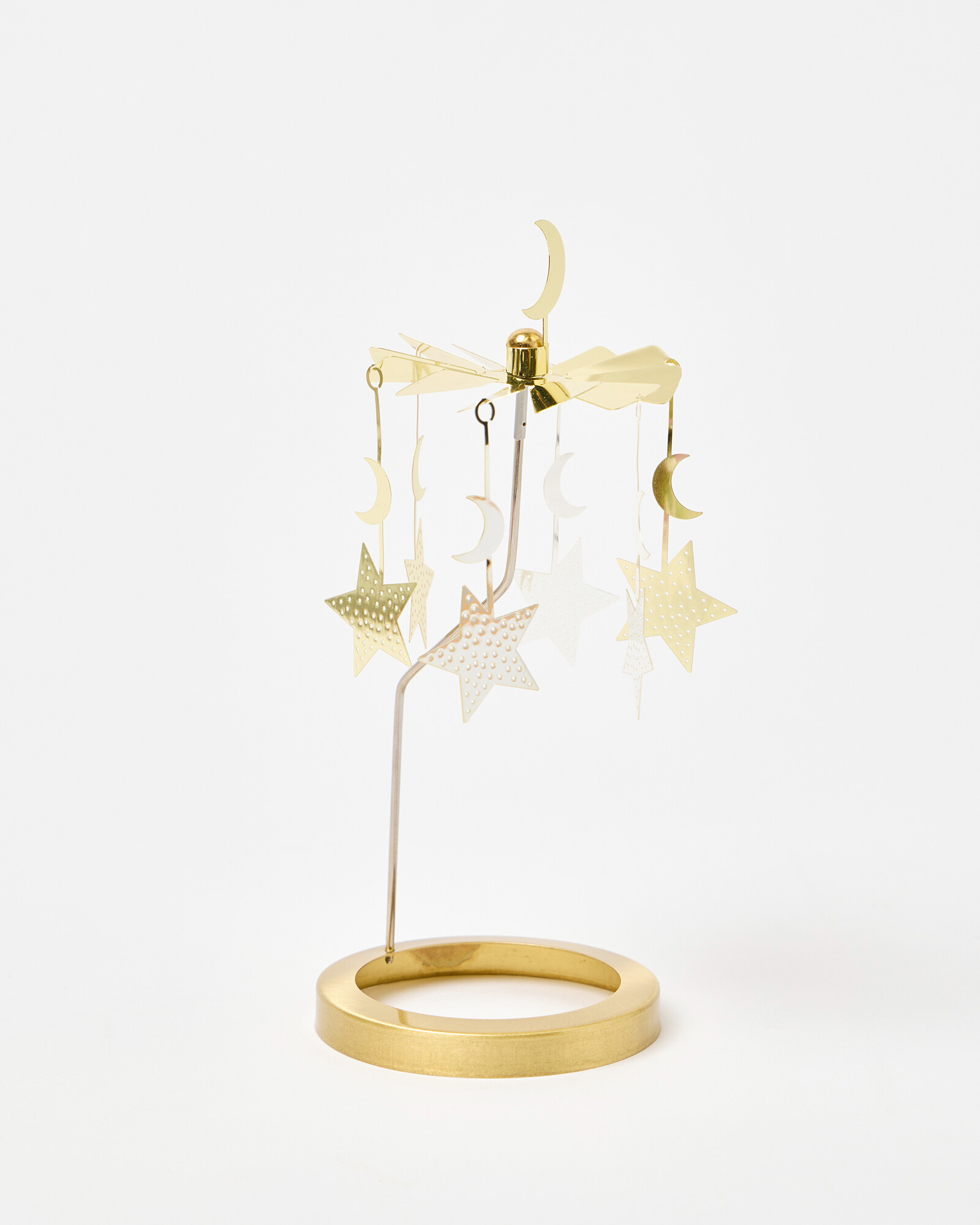 Moon & Star Mixed Metallic Candle Spinner | Oliver Bonas