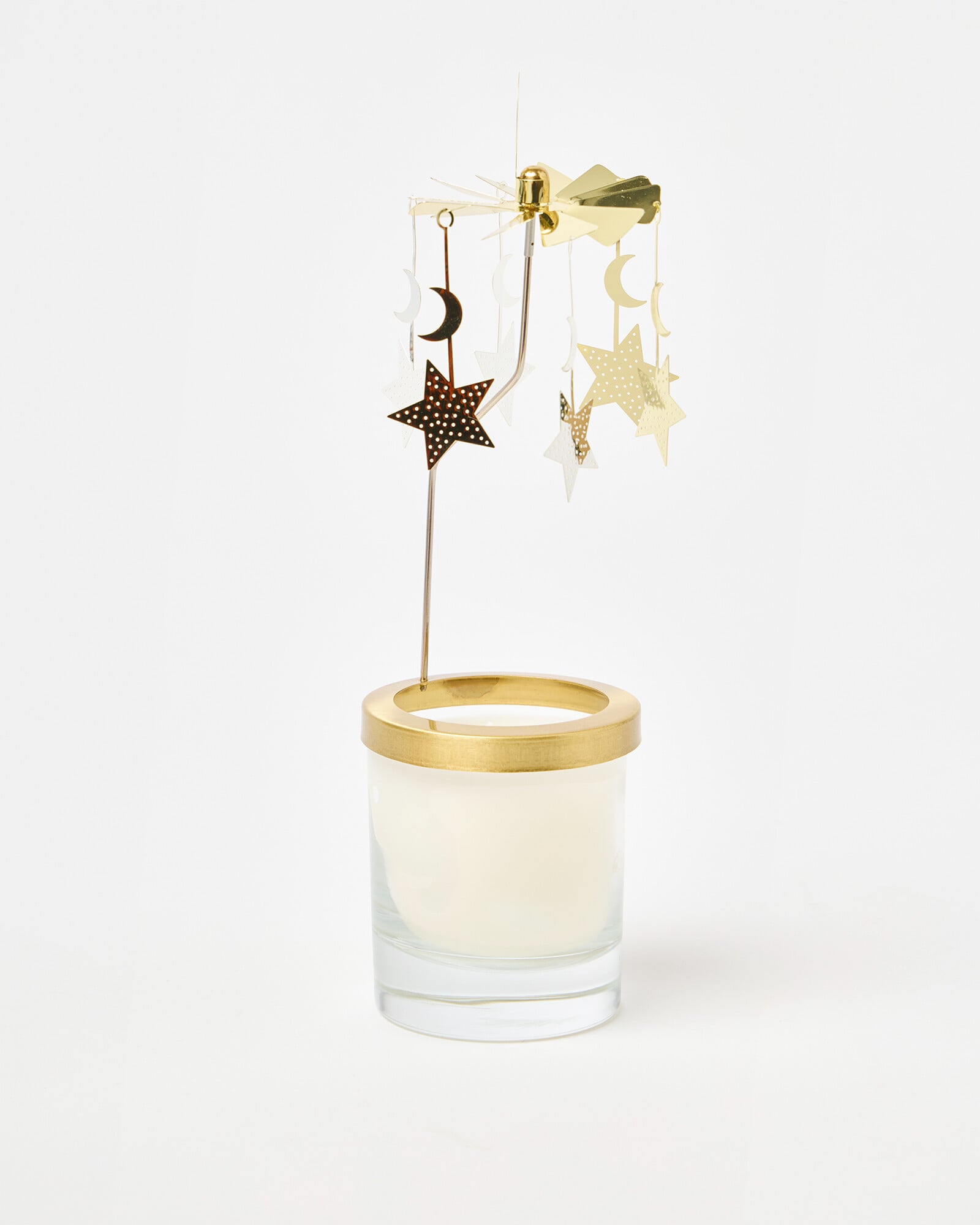Moon & Star Mixed Metallic Candle Spinner | Oliver Bonas