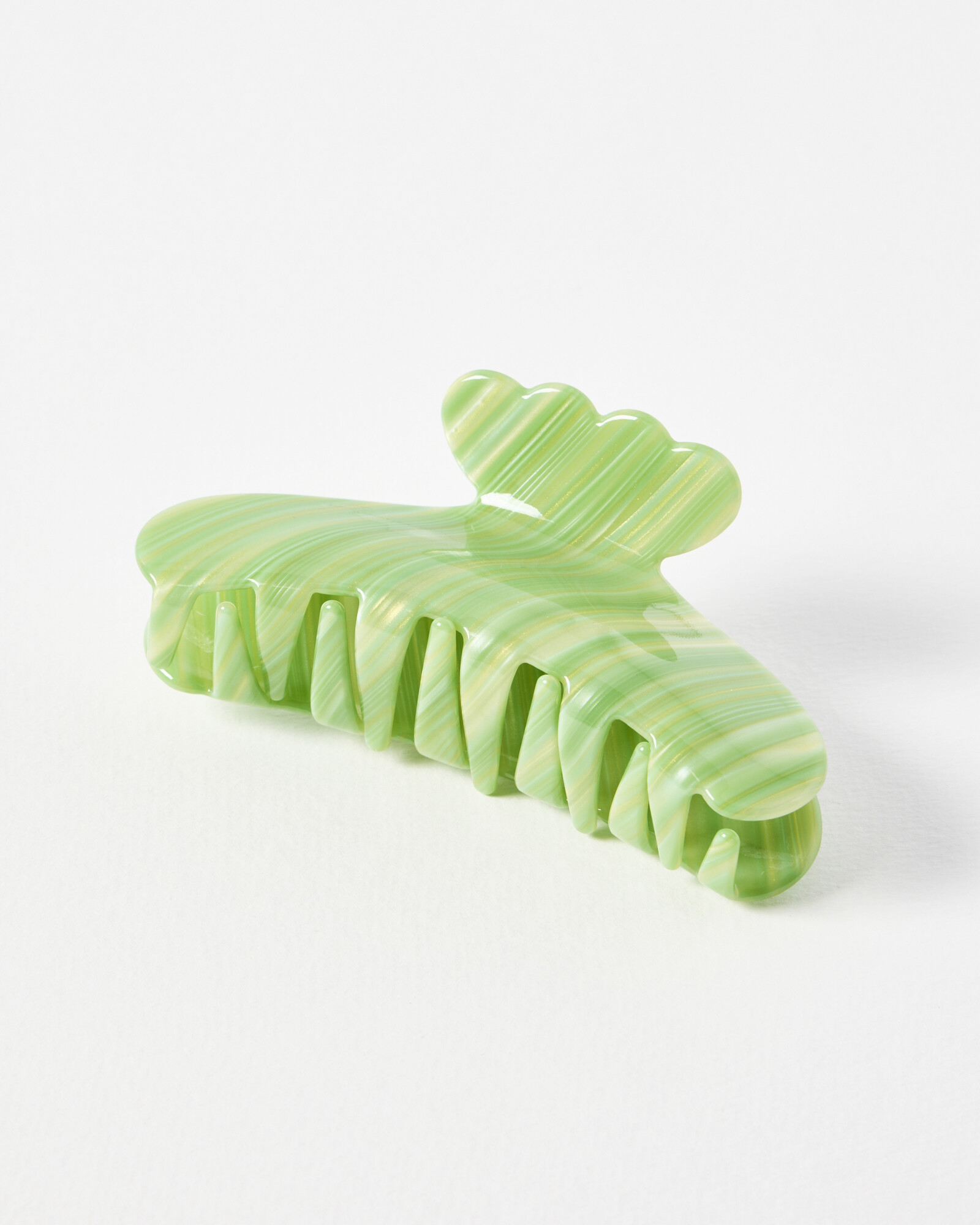 India Green Stripe Hair Claw Clip | Oliver Bonas