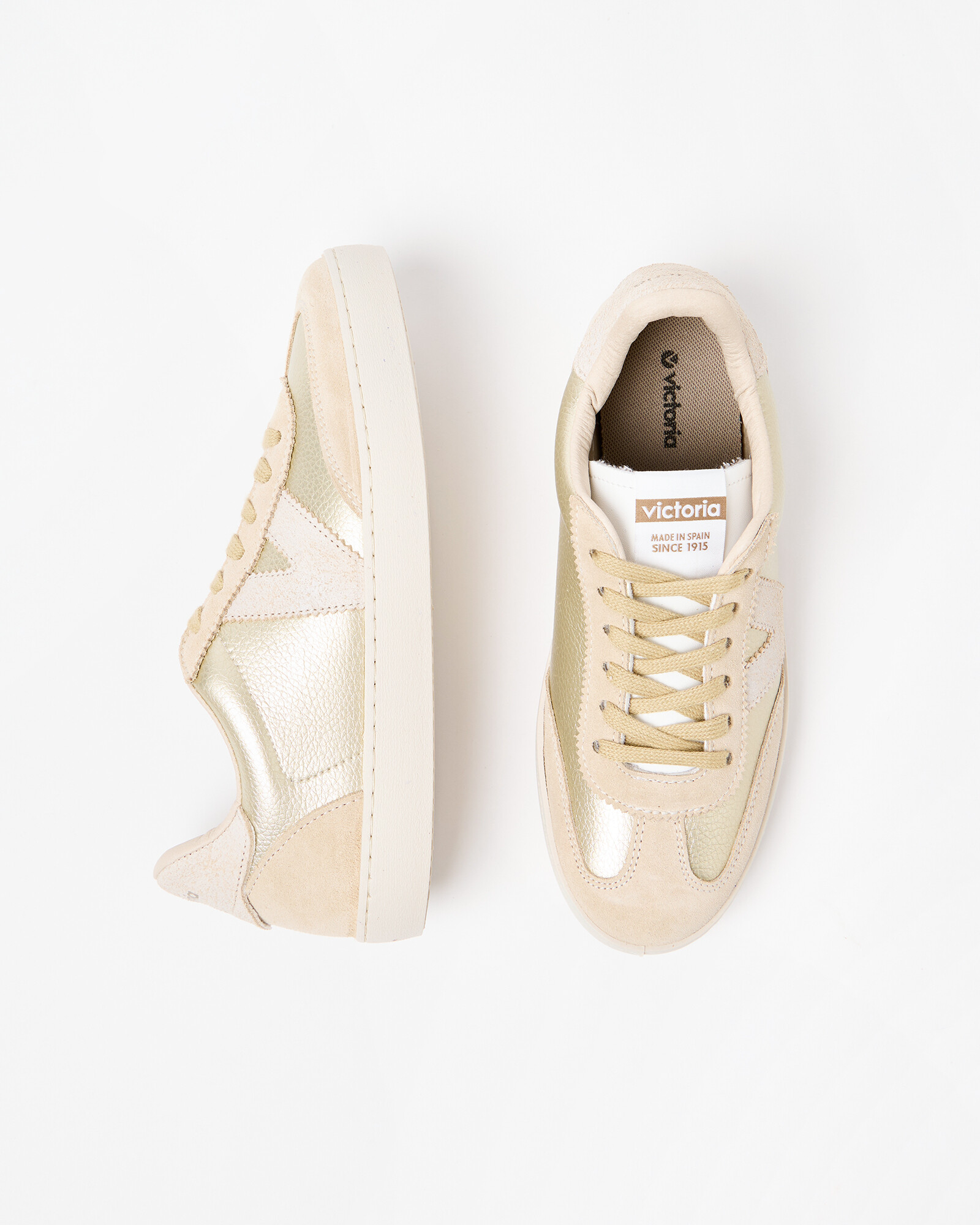 Victoria Berlin Metallic Gold Trainers | Oliver Bonas