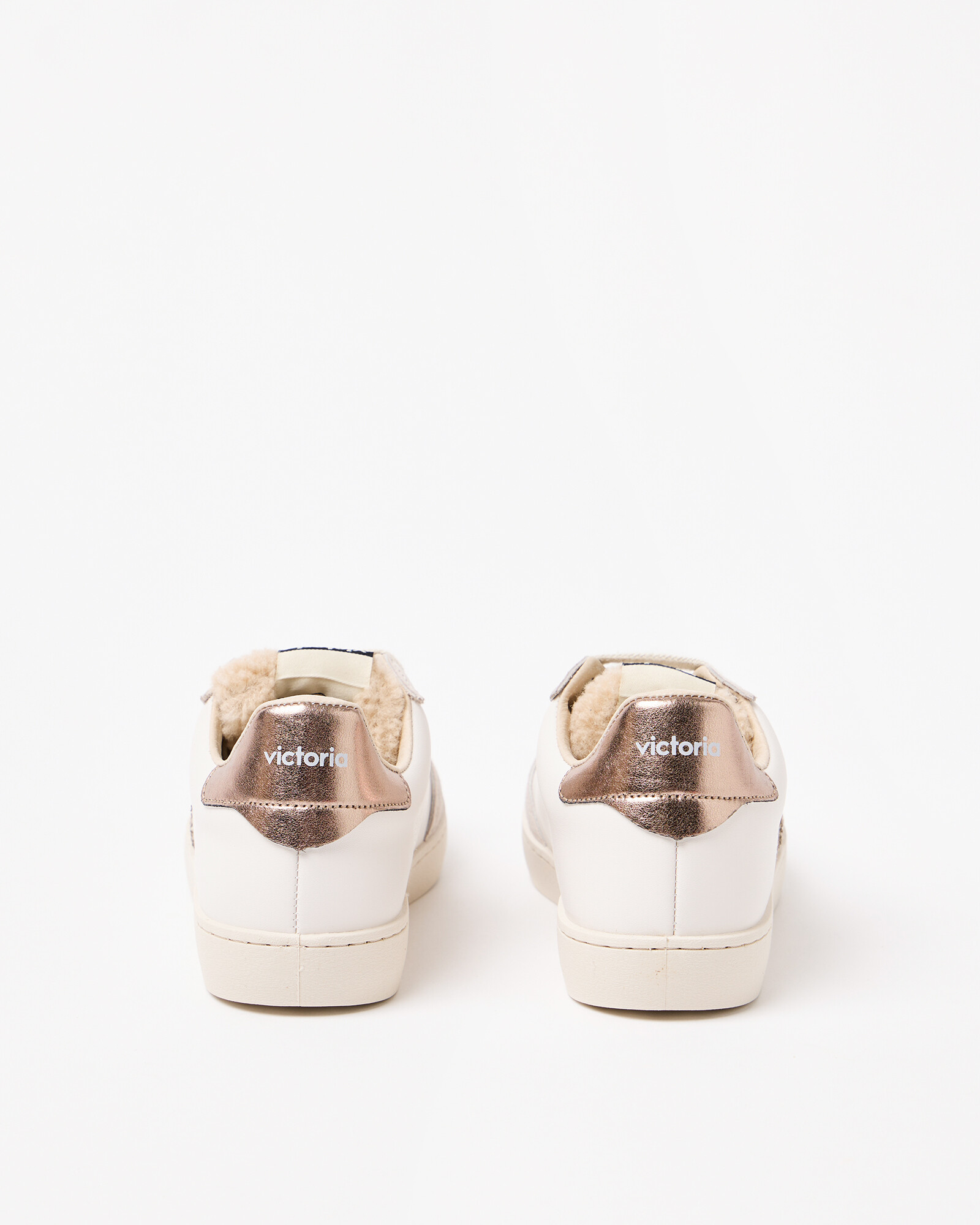 Victoria Berlin Fleece Lined White & Gold Glitter Trainers | Oliver Bonas