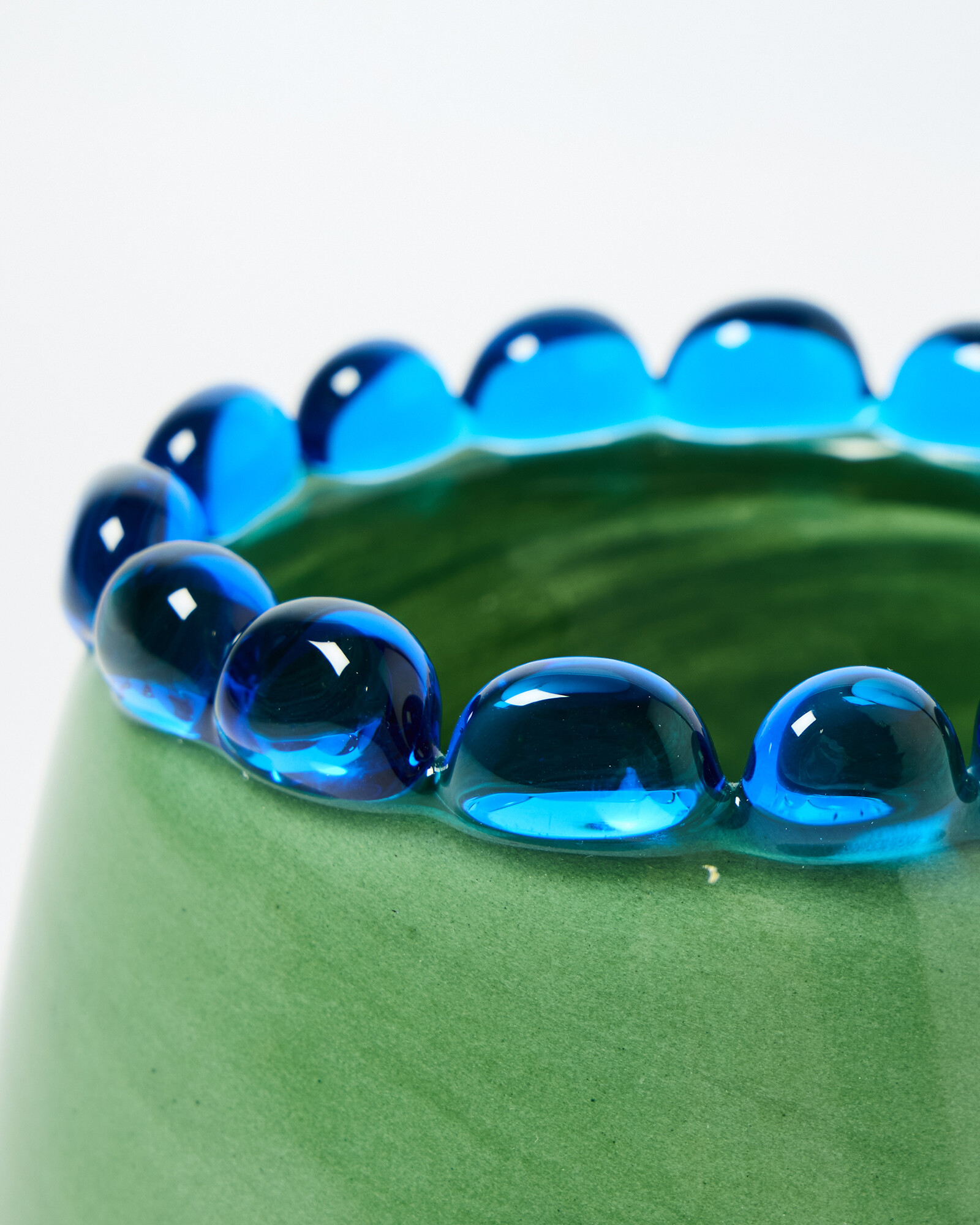 Green Glass Bobble Tealight Holder | Oliver Bonas