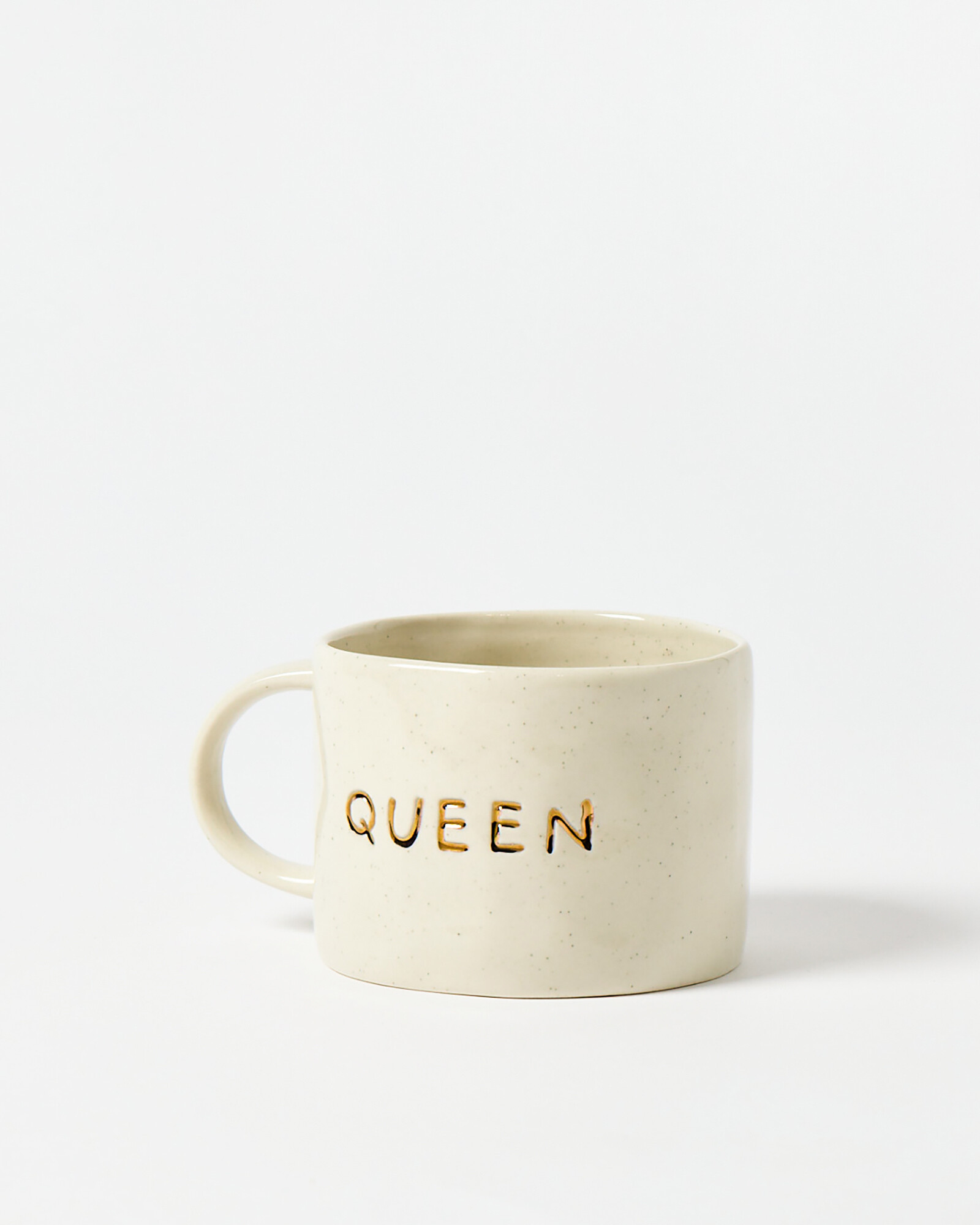 Queen White Speckle Ceramic Mug | Oliver Bonas