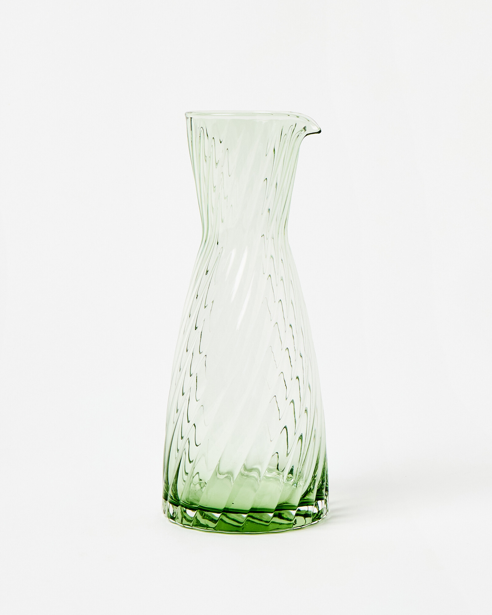 Elena Swirl Green Glass Carafe | Oliver Bonas