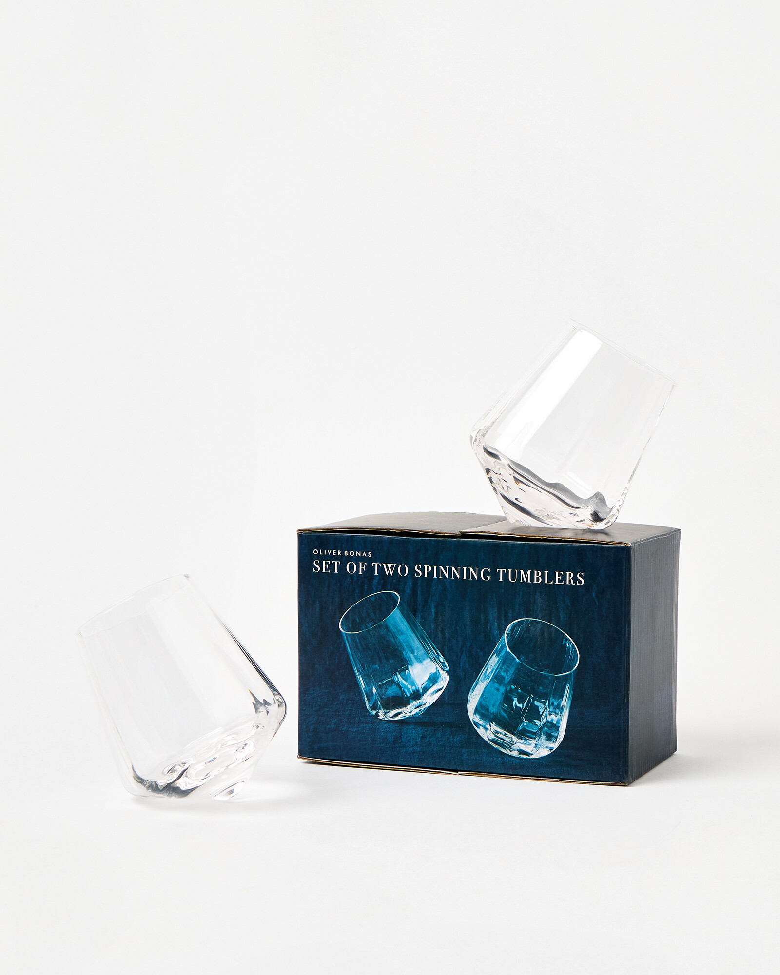 Spinning Glass Tumblers Set of Two | Oliver Bonas