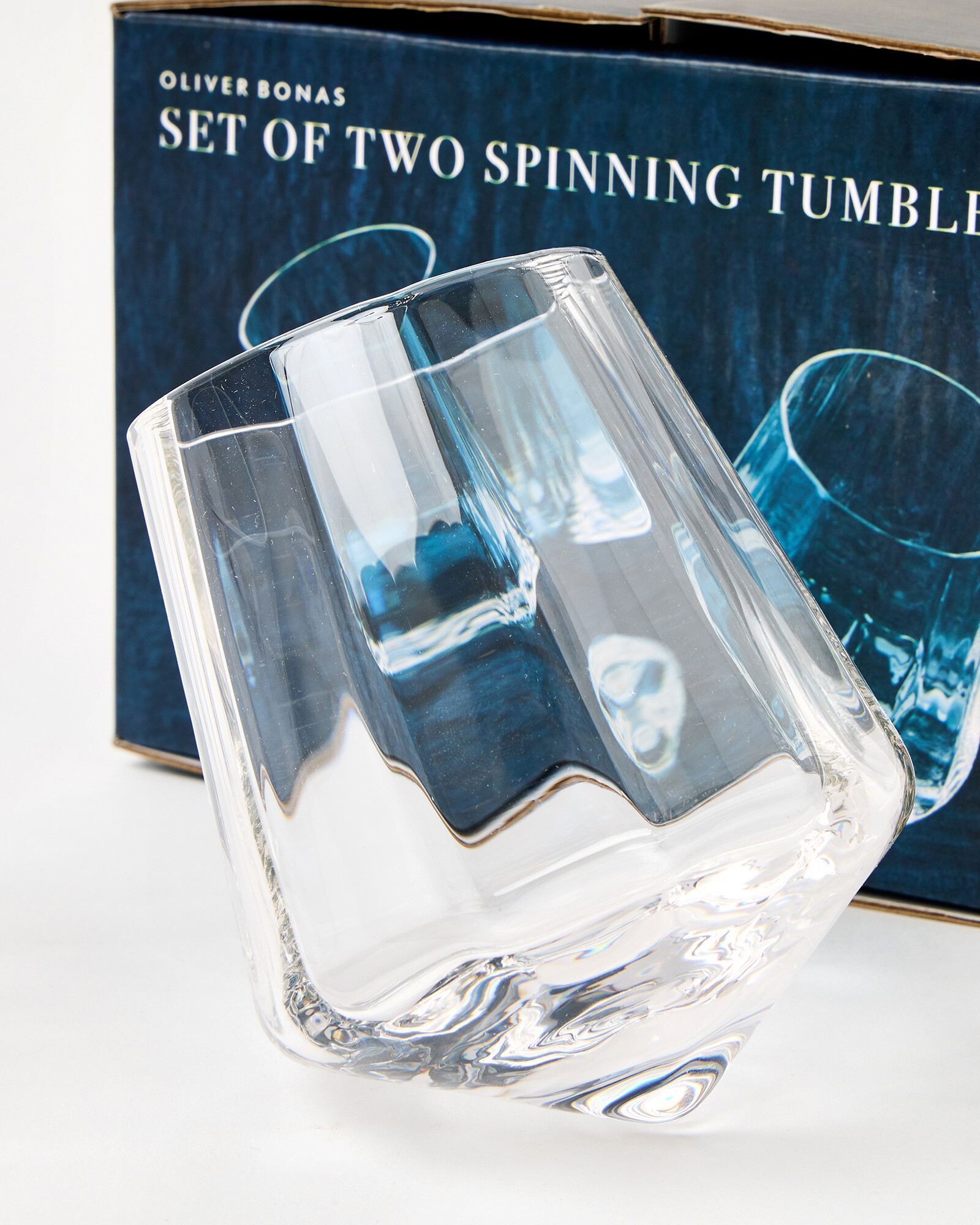 Spinning Glass Tumblers Set of Two | Oliver Bonas