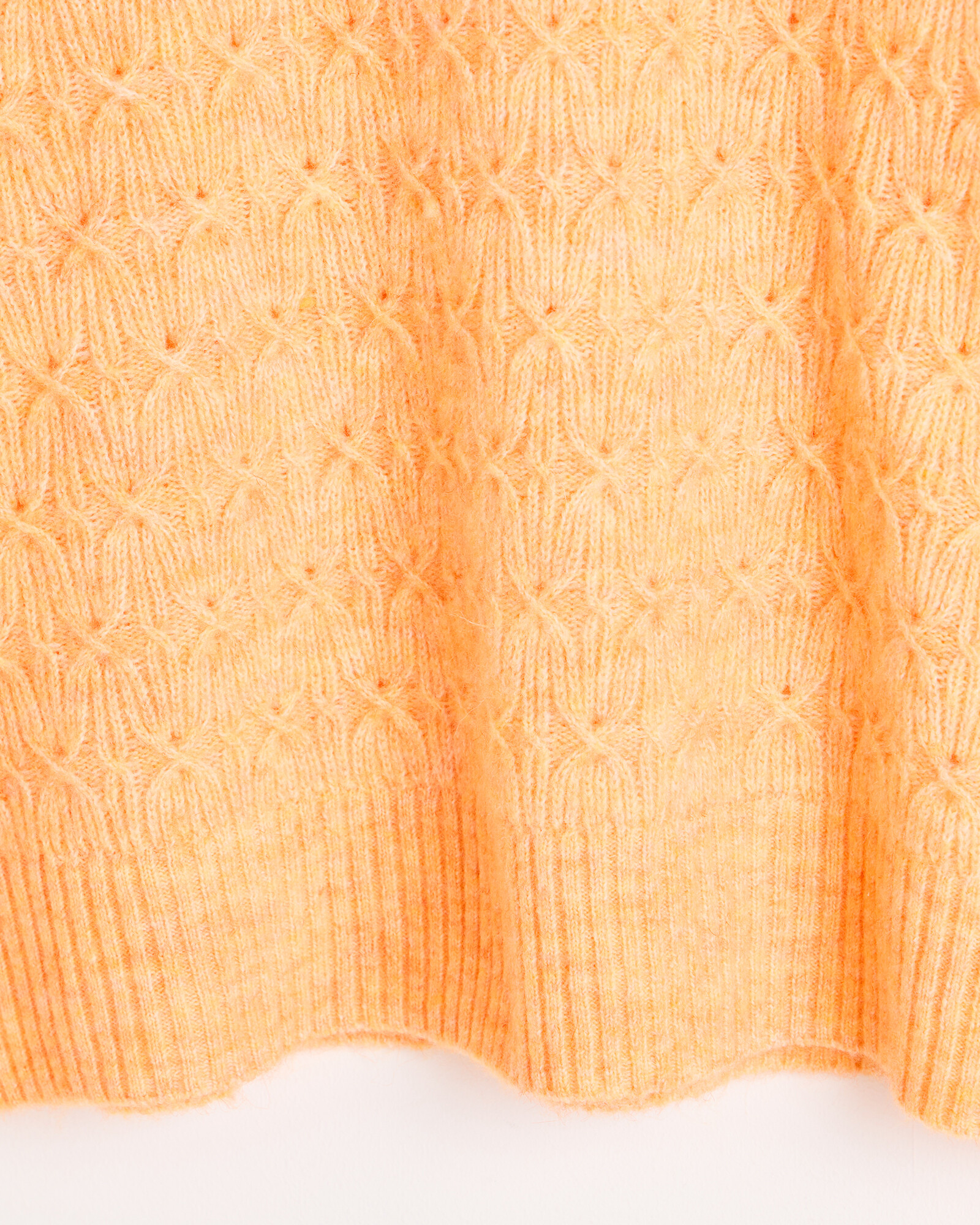 Peach Orange Ribbed Cable Knit Jumper | Oliver Bonas