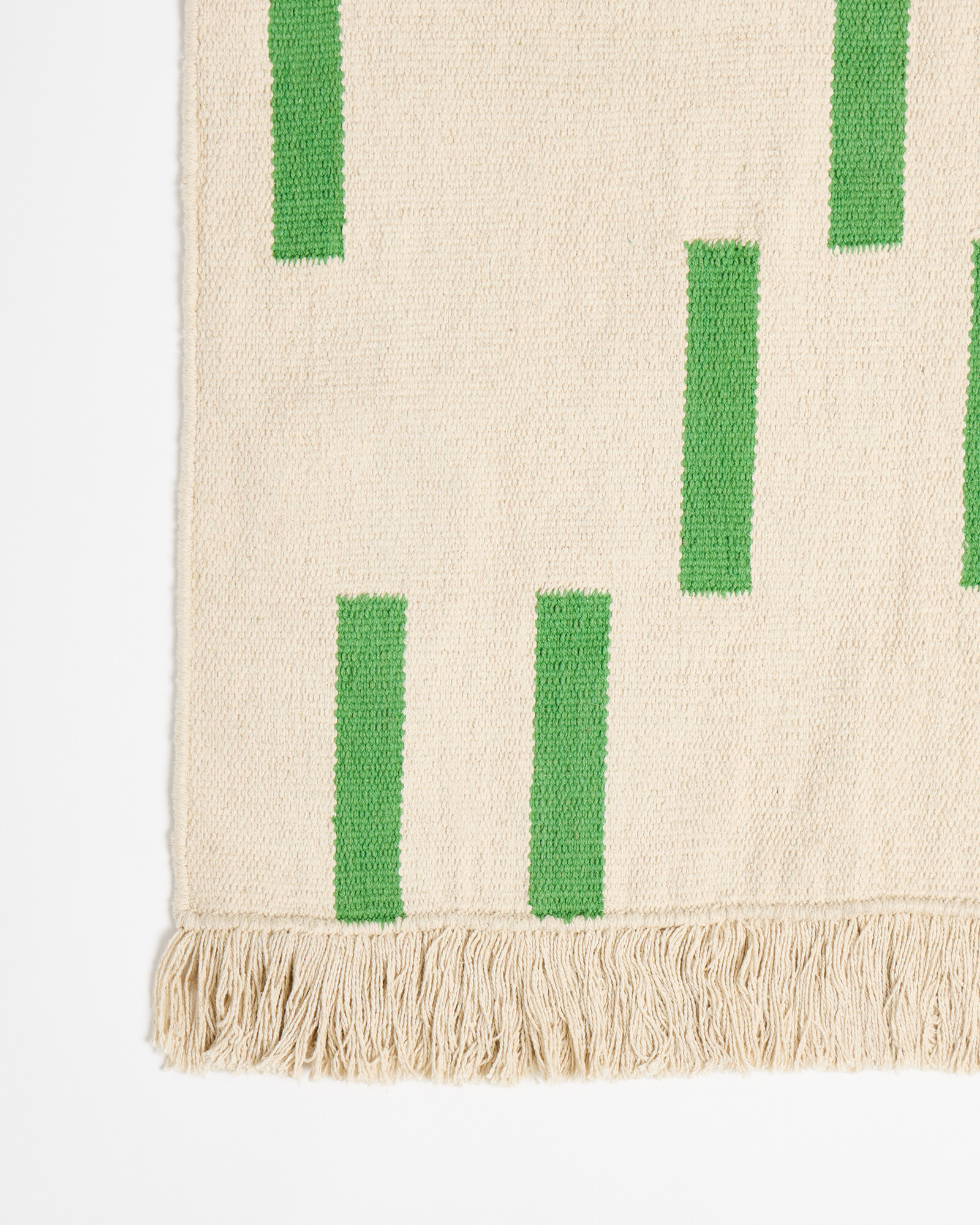 Dash Cream & Green Geometric Runner Rug 200x70cm | Oliver Bonas