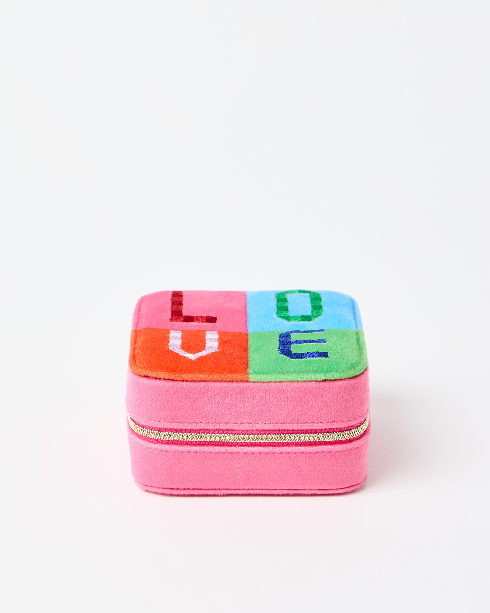 Love Embroidered Patchwork Square Jewellery Box | Oliver Bonas