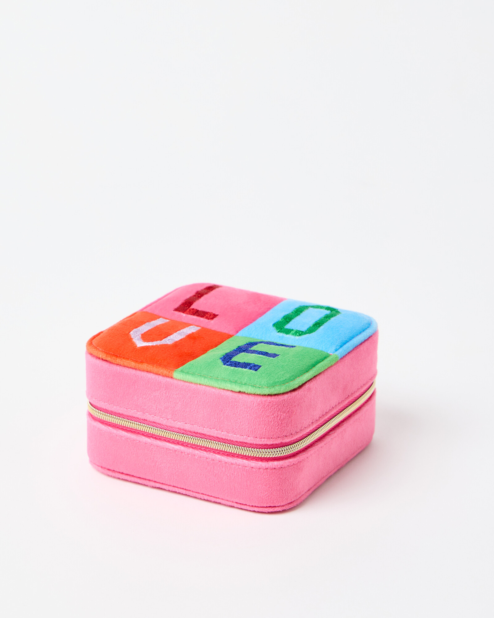 Love Embroidered Patchwork Square Jewellery Box | Oliver Bonas
